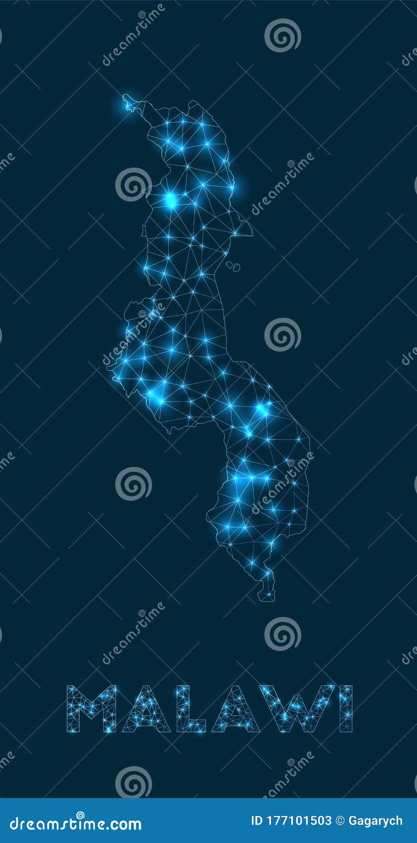 Malawi network map. stock vector. Illustration of country - 177101503