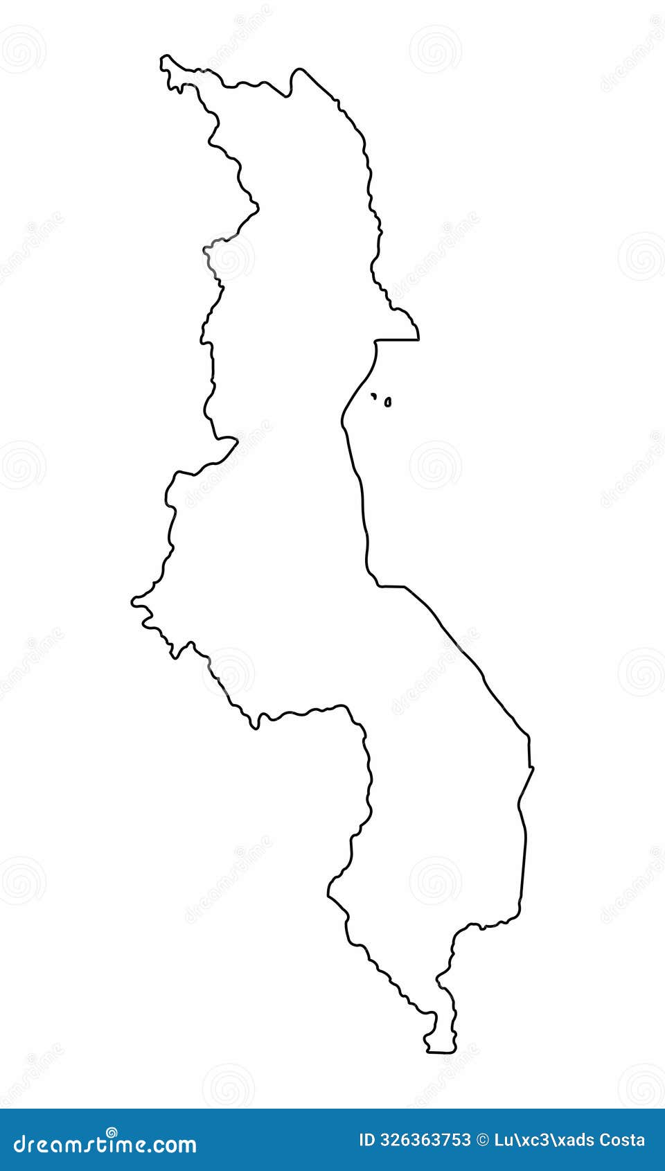 Malawi Outline Map Country Shape State Symbol National Borders Vector ...