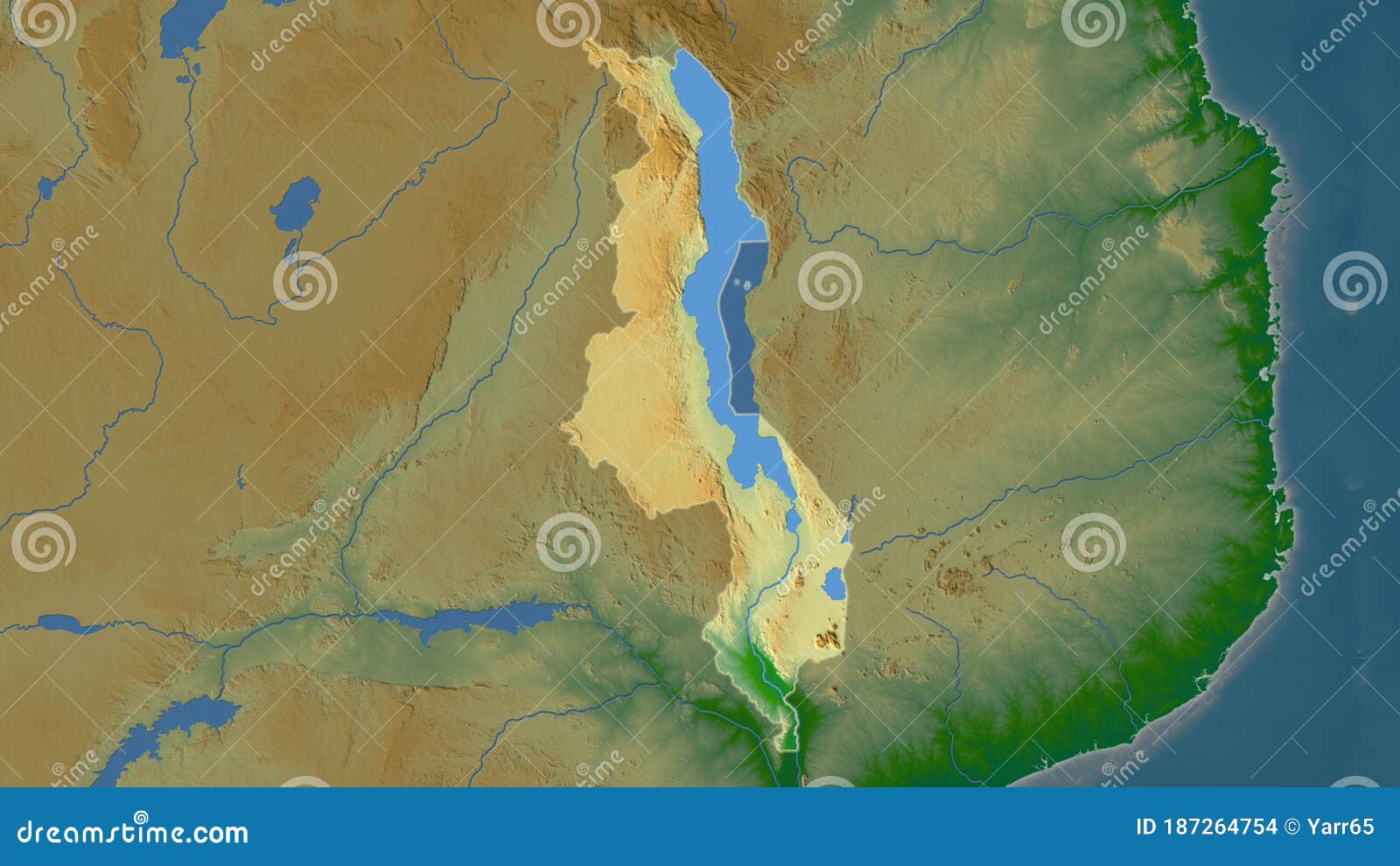 Malawi - Physical. Composition Stock Illustration - Illustration of political, aster: 187264754