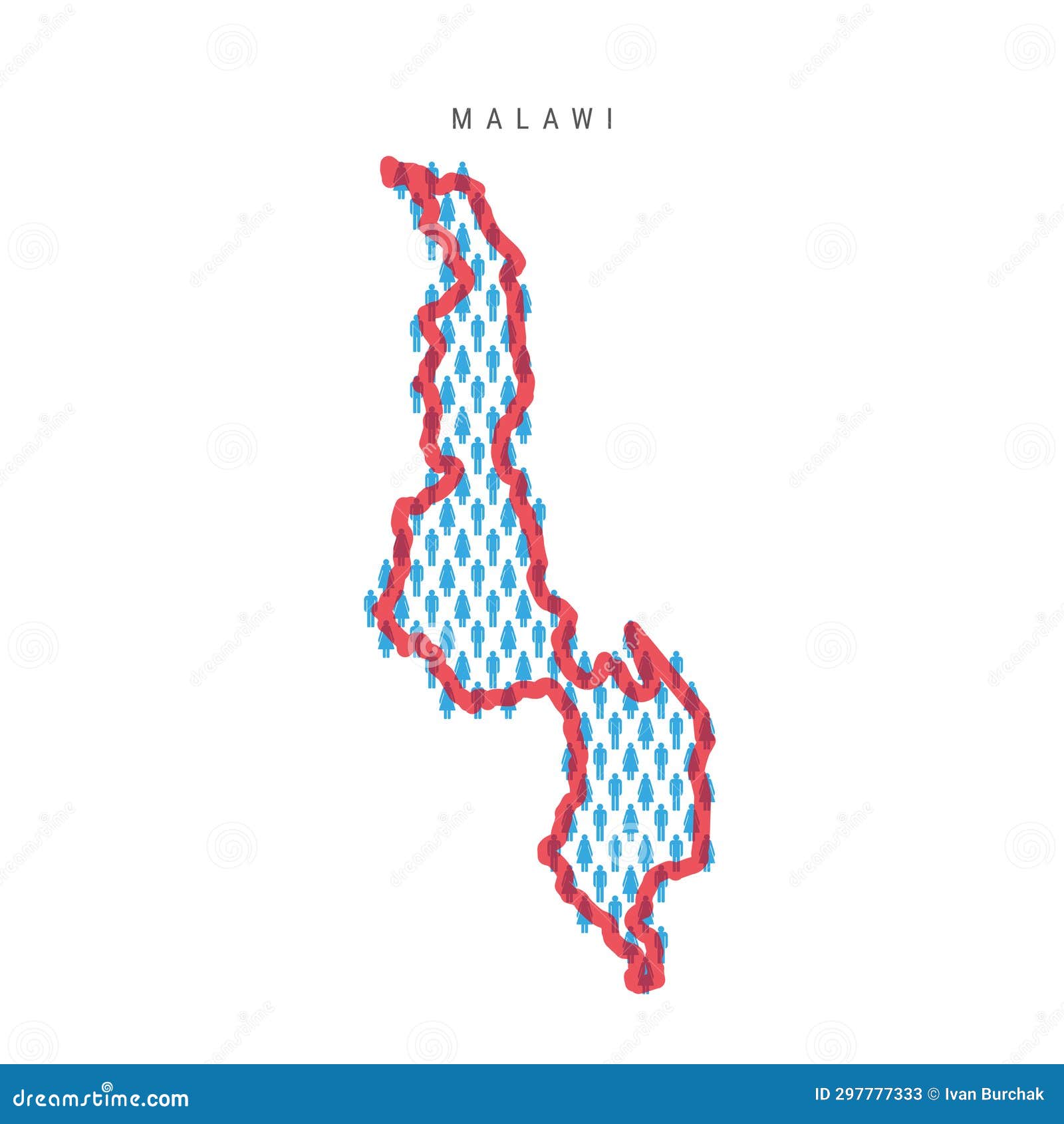 Malawi People Icon Map Stylized Vector Silhouette Of Malawi