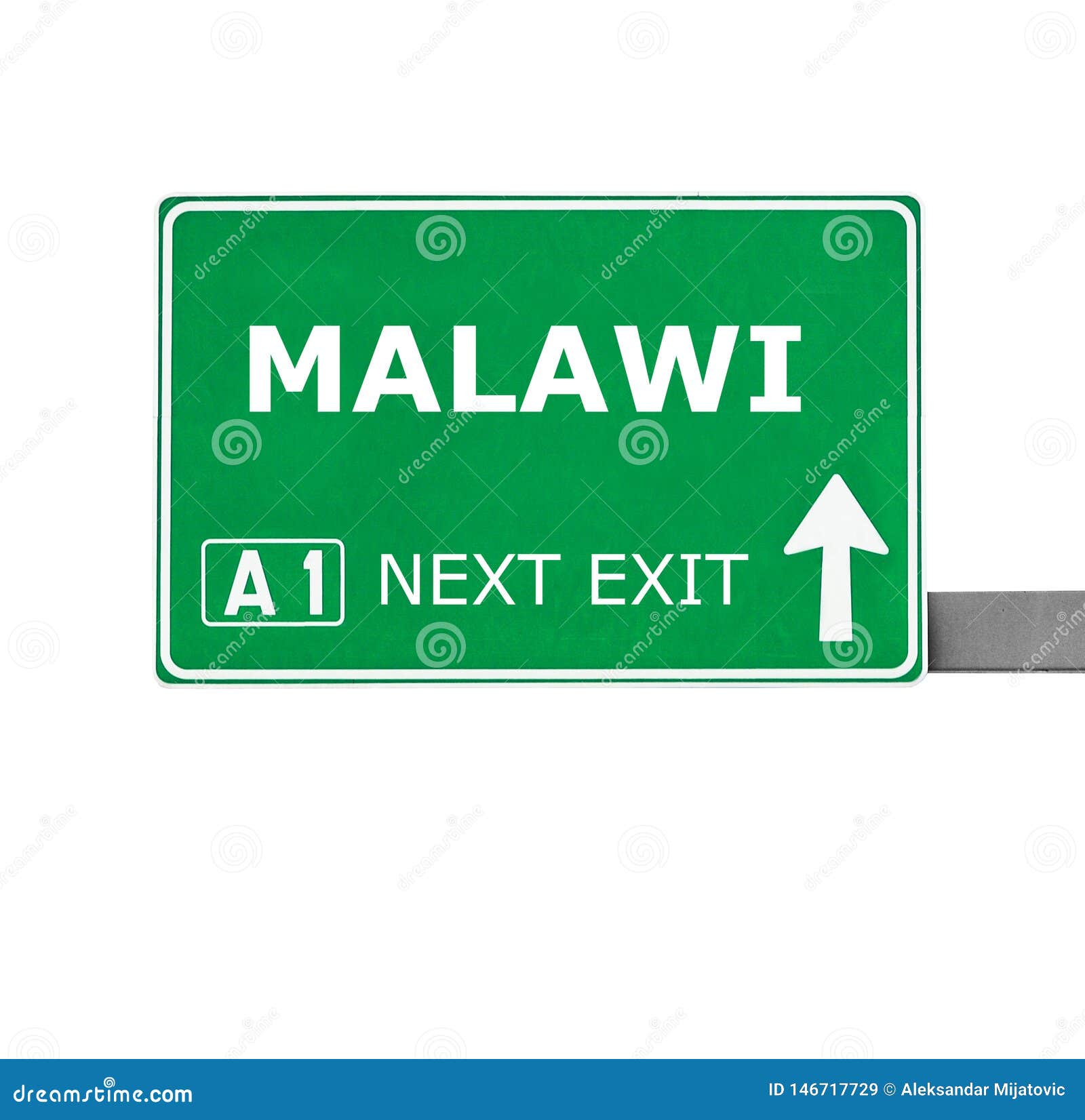 MALAWI Road Sign Isolated on White Stock Image - Image of board, exit ...