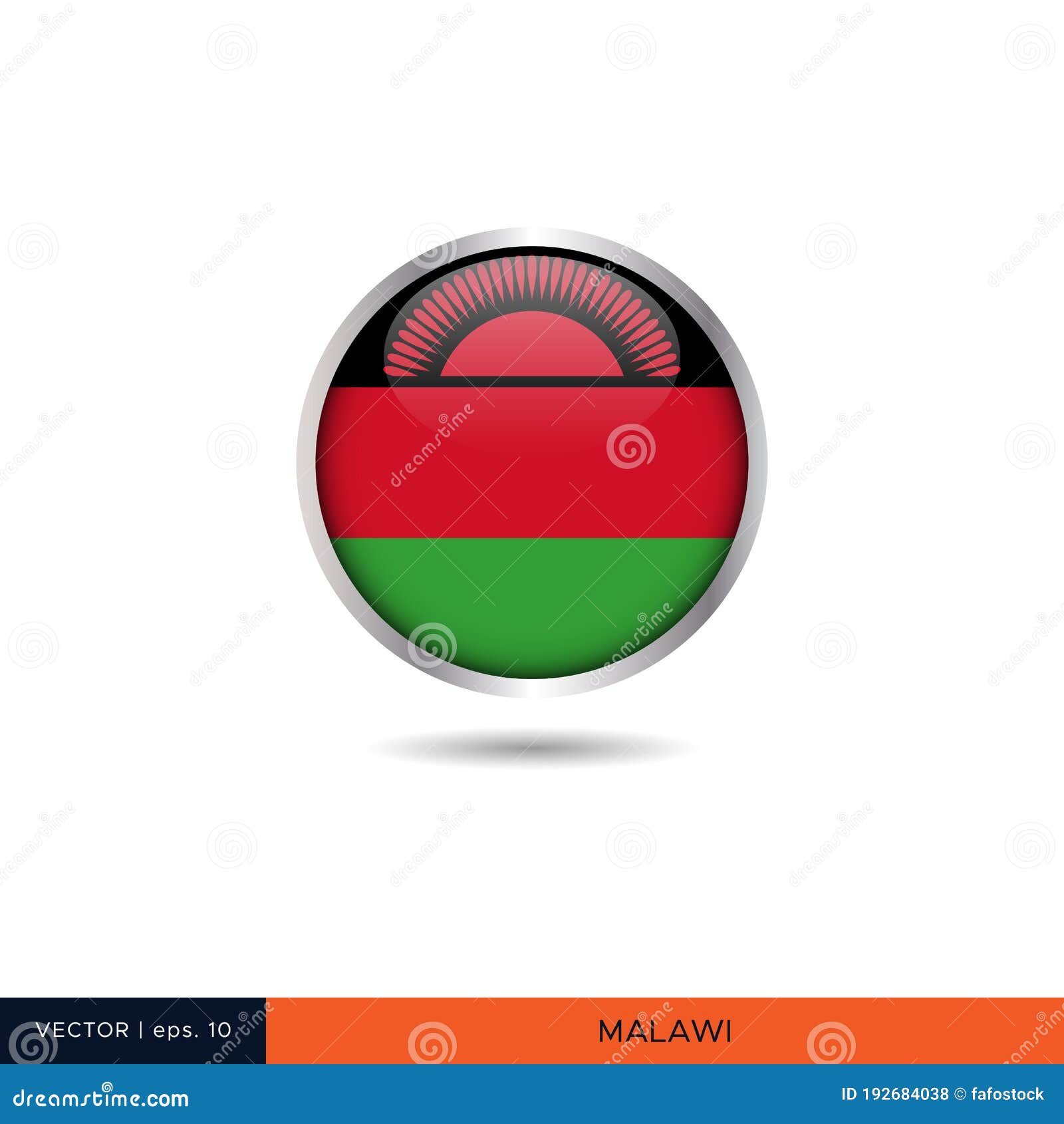 Malawi Round Flag Vector Design. Stock Vector - Illustration of nation ...