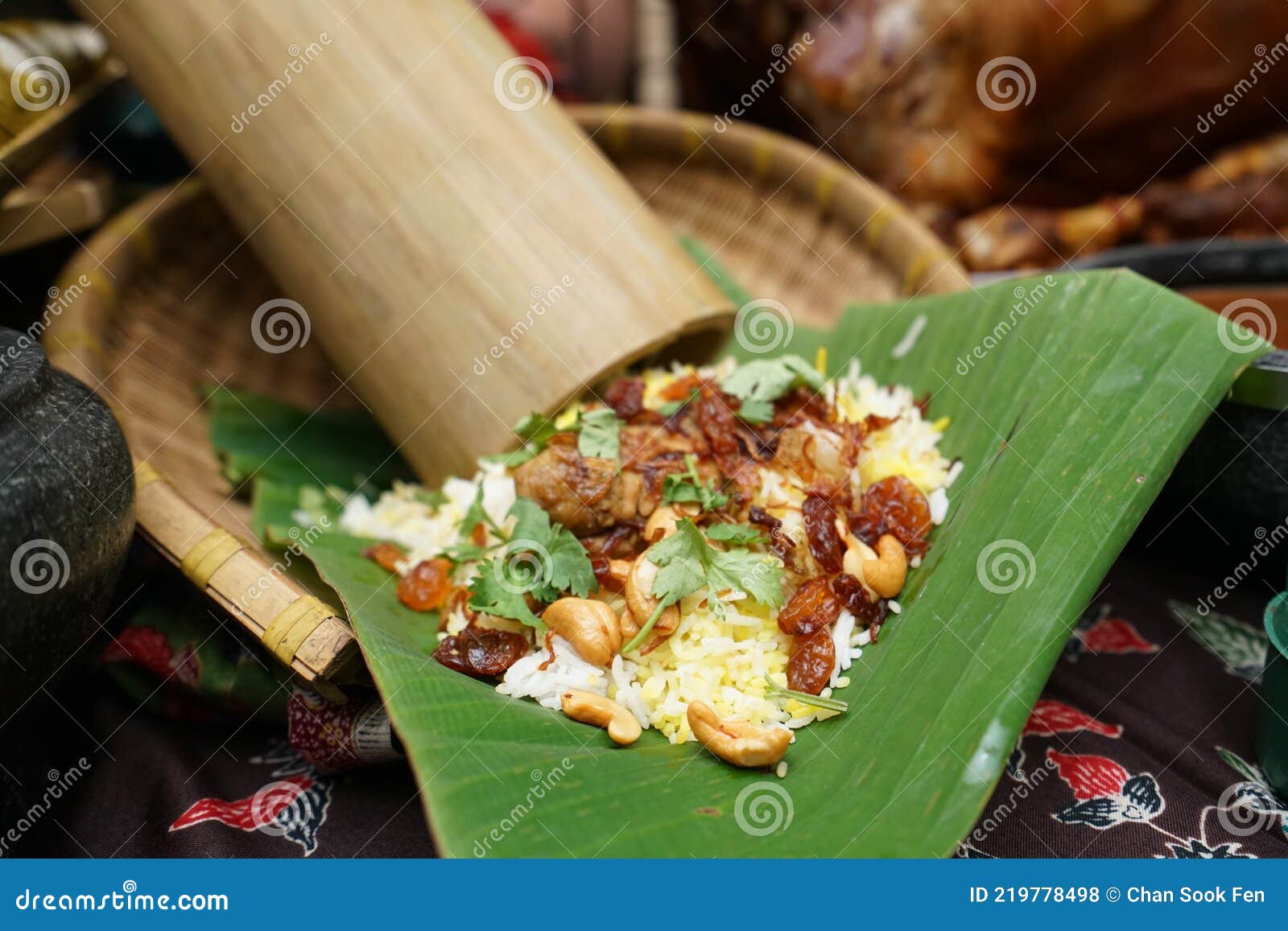 Malay Bamboo Rice stock photo. Image of bamboo, stuffed - 219778498