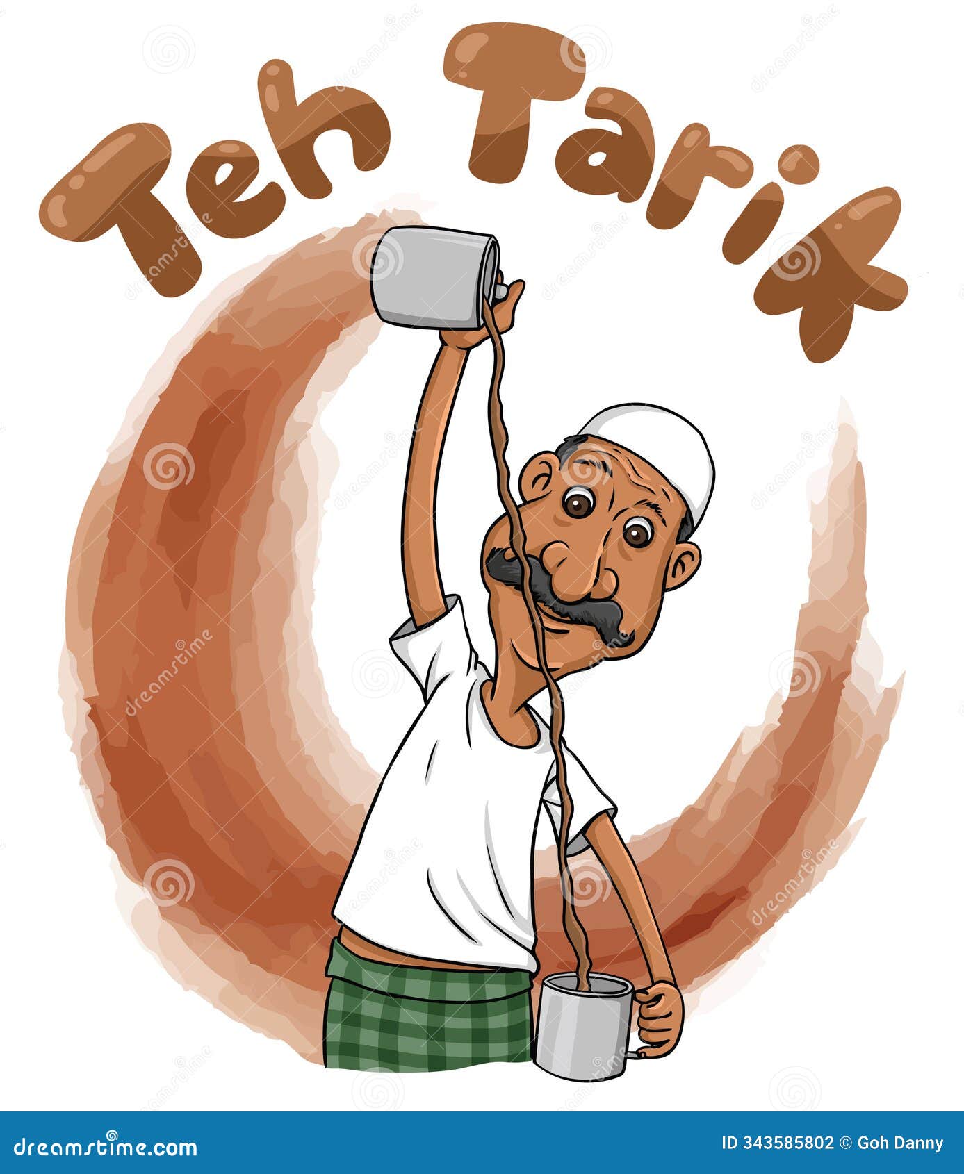 A Glass Of Teh Tarik Tea With Milk On A Plain White Background Royalty ...