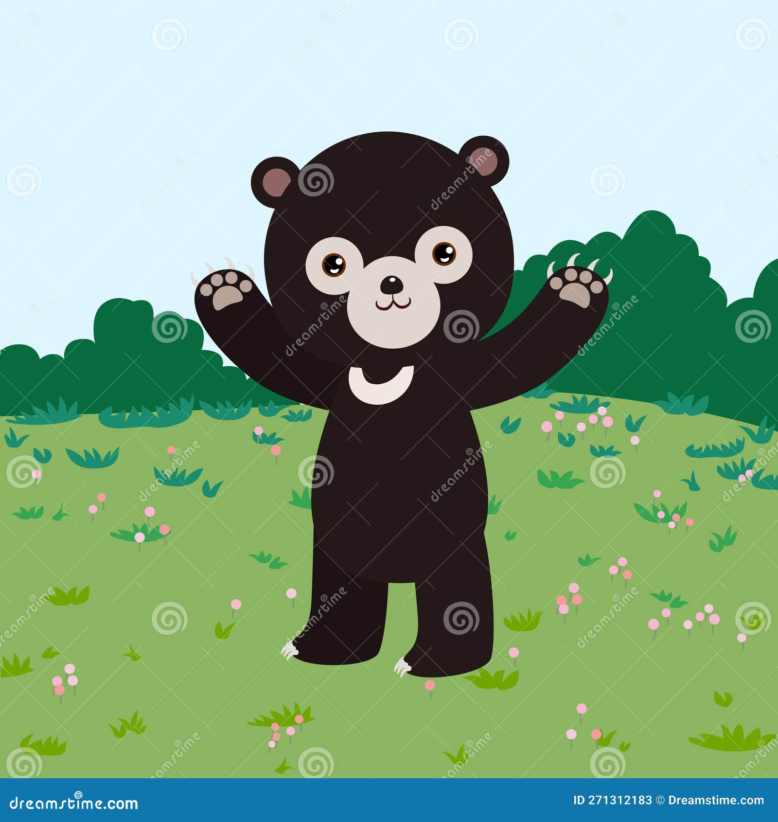Malayan Sun Bear, Honey Bear in Nature Stock Illustration ...