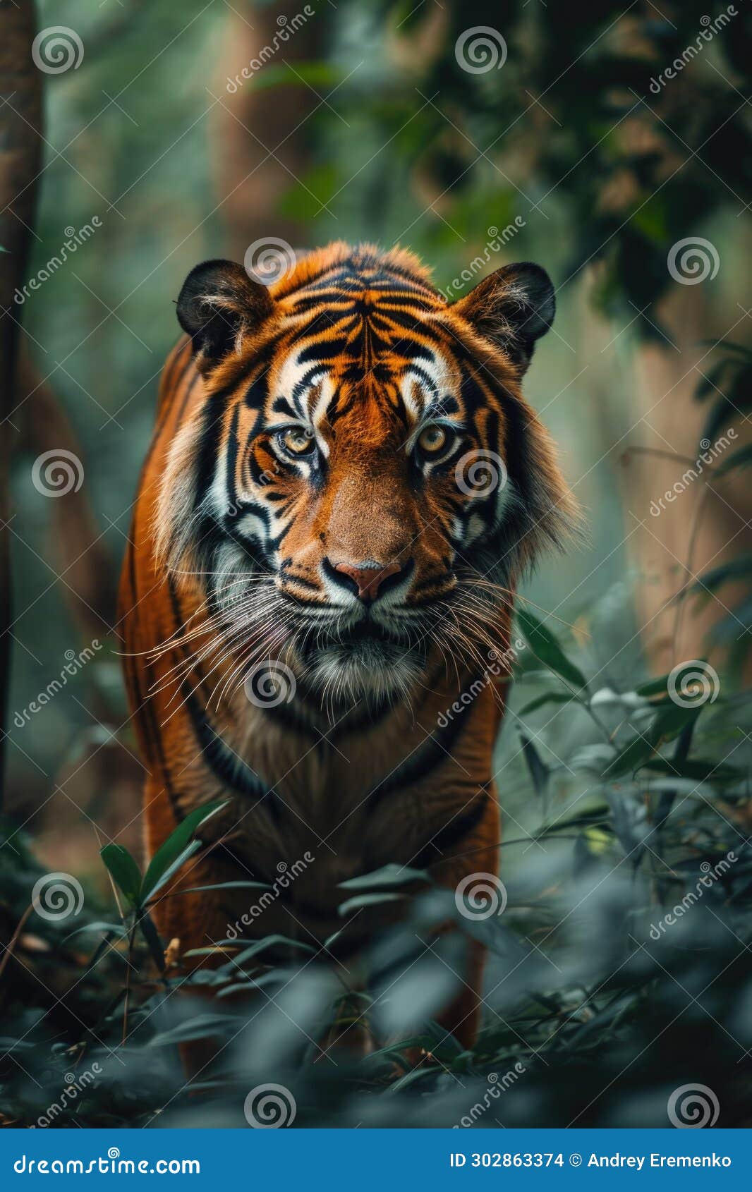 Malayan Tiger at Wildlife Reserve Stock Illustration - Illustration of ...