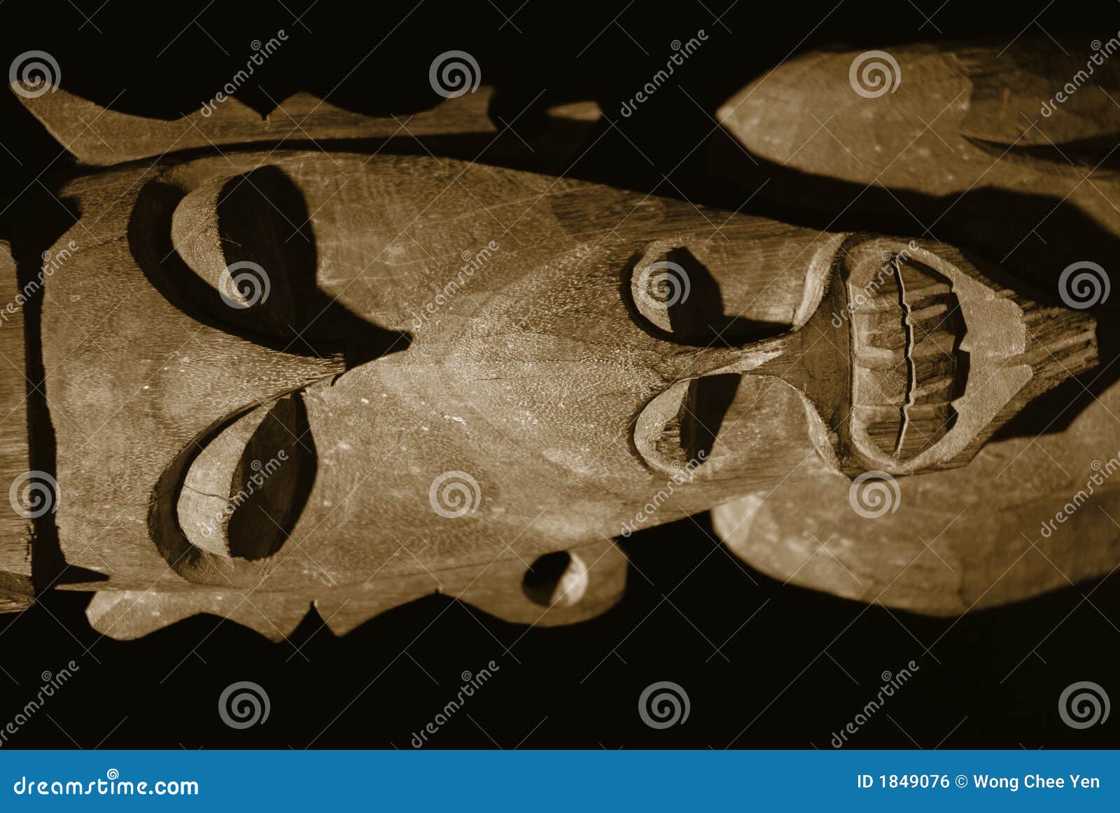 Malayan Tribal Wood Scuplture Stock Photo - Image of scuplture, mask ...