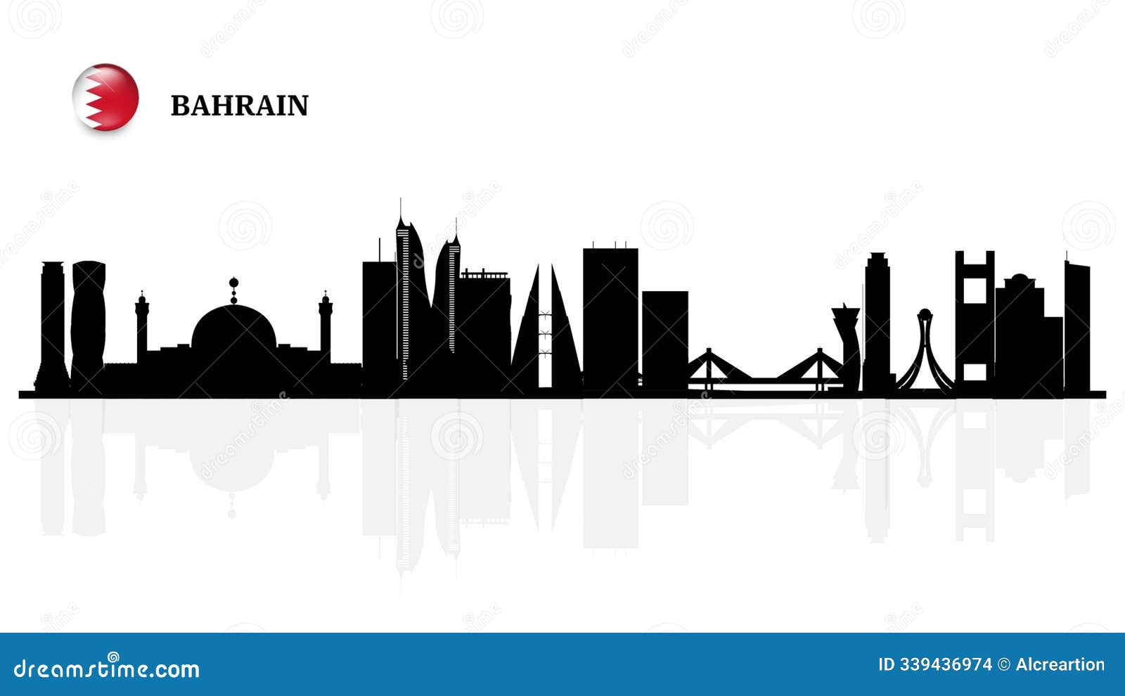 Bahrain Skyline, Bahrain Cityscape, Bahrain Skyscraper Buildings Vector ...