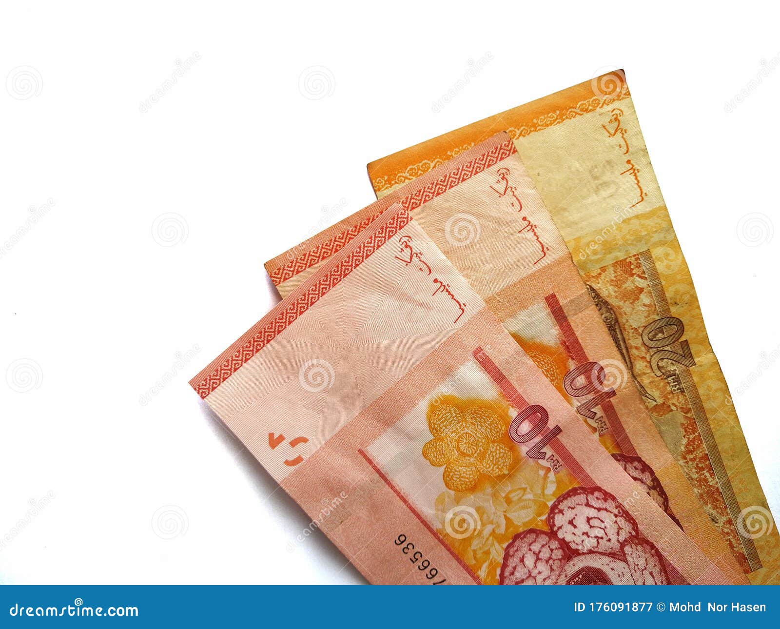 Malaysia Currency (MYR) :stack of Ringgit Malaysia Bank Note with ...