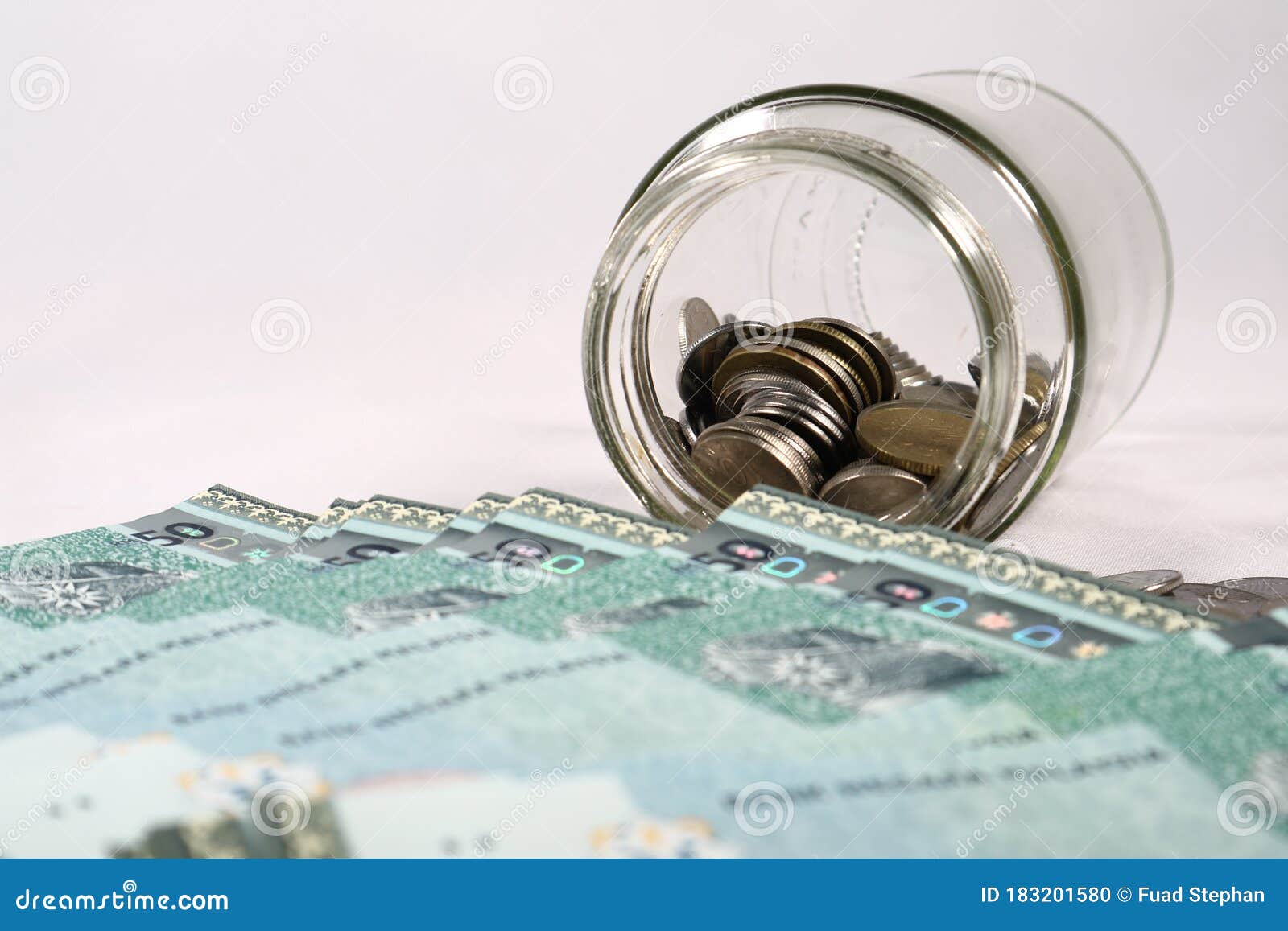 Malaysia Currency MYR: Stack of Ringgit Malaysia Bank Note. Stock Photo ...