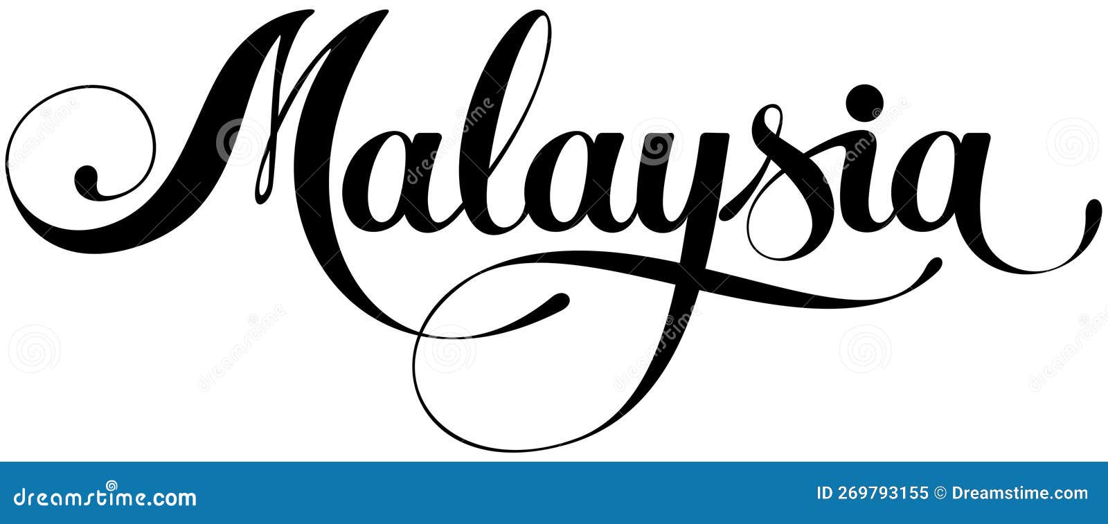 Malaysia - Custom Calligraphy Text Stock Vector - Illustration of lines ...