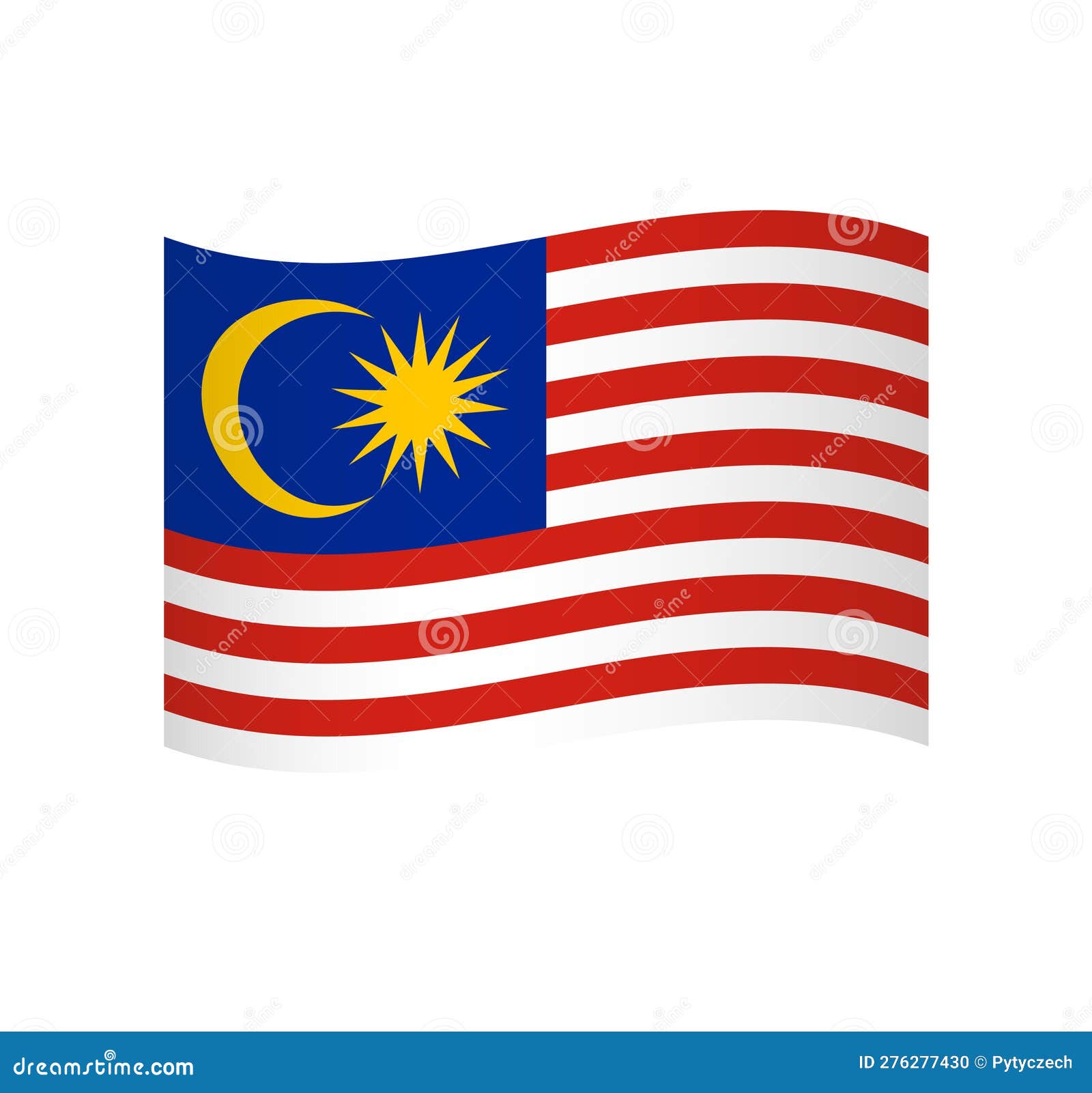 Wavy Vector Flag of Malaysia Stock Illustration - Illustration of ...