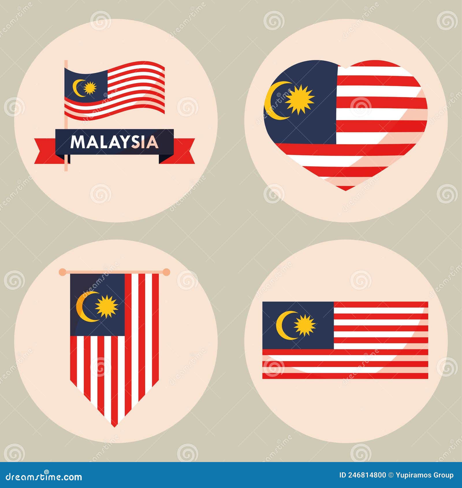 Six Merdeka Icons Cartoon Vector | CartoonDealer.com #223208221