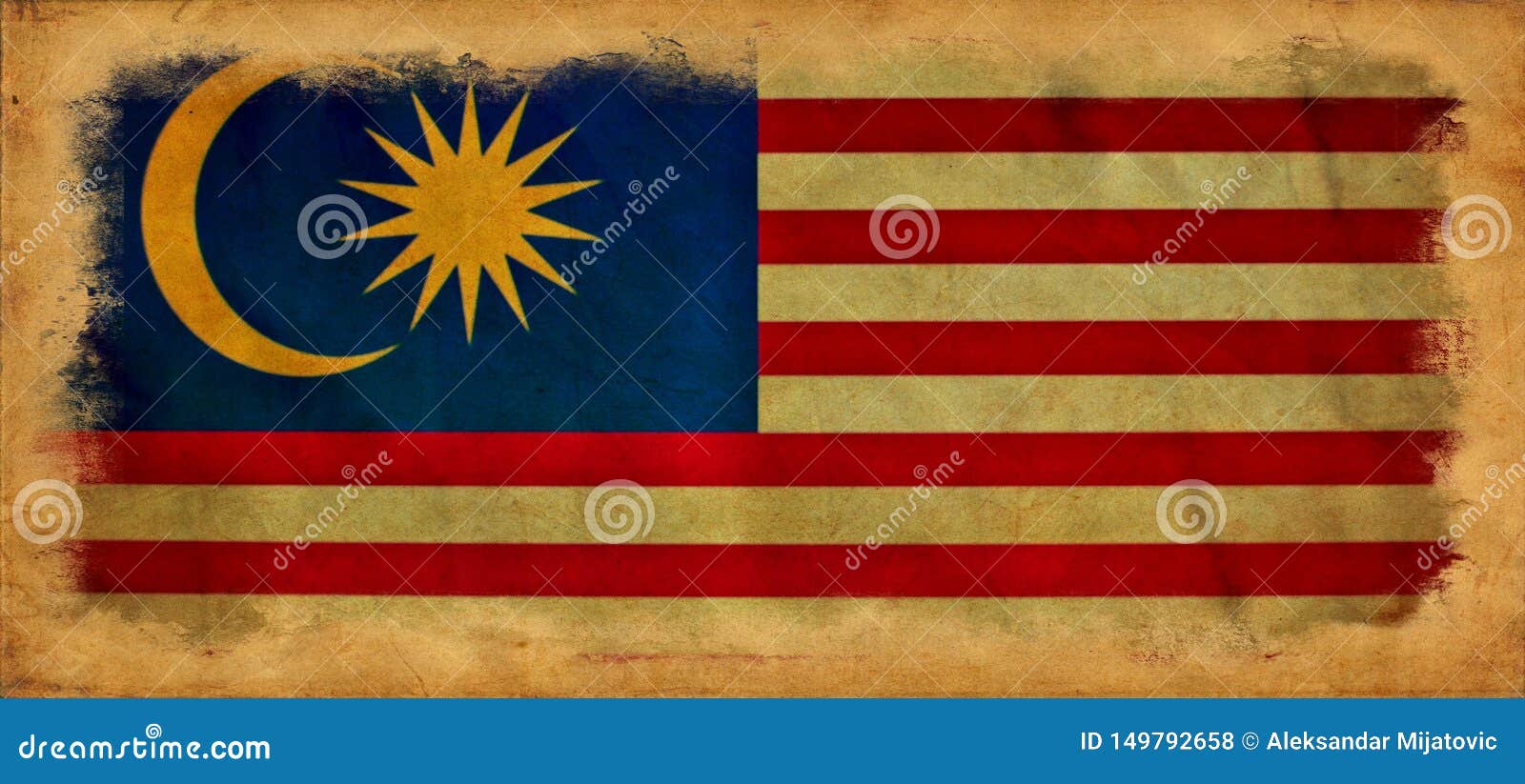 Malaysia Grunge, Old, Scratched Style Flag Cartoon Vector ...