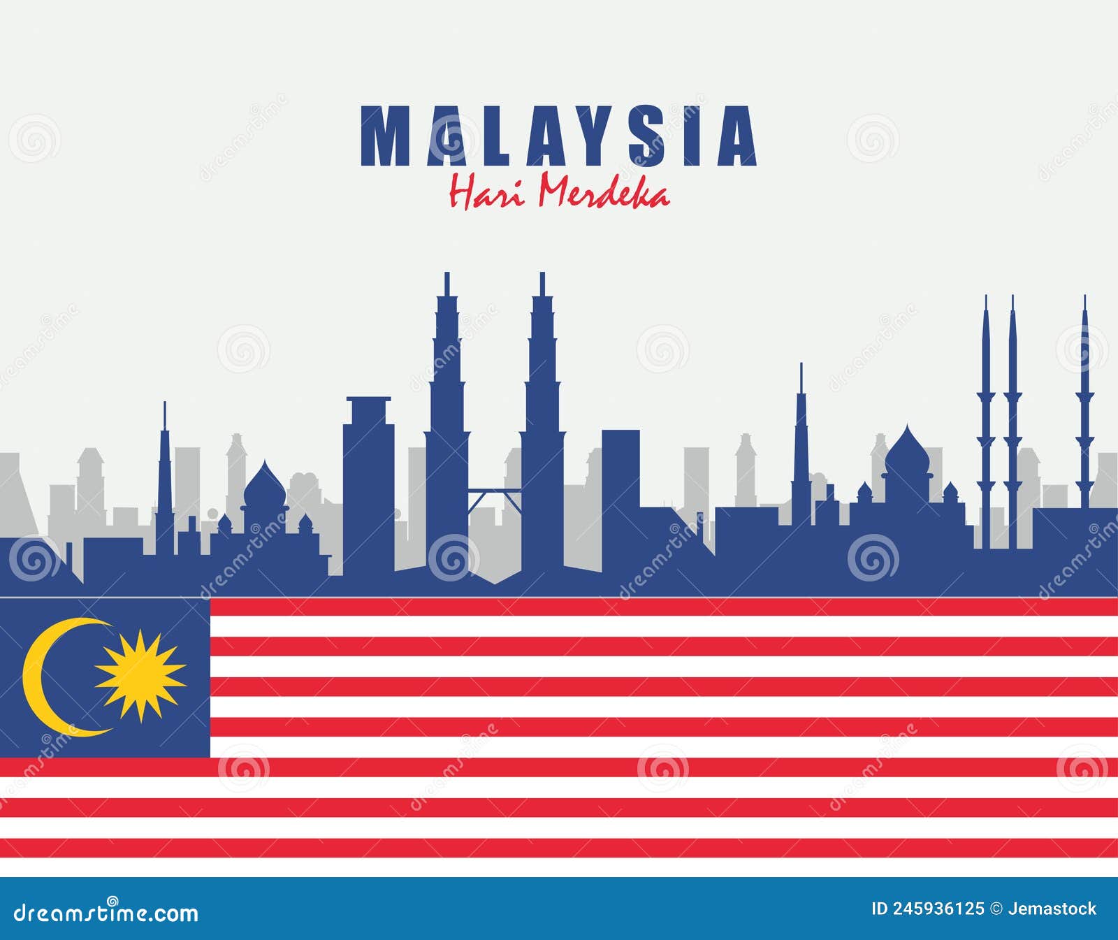 Malaysia Hari Merdeka Poster Vector Illustration | CartoonDealer.com ...