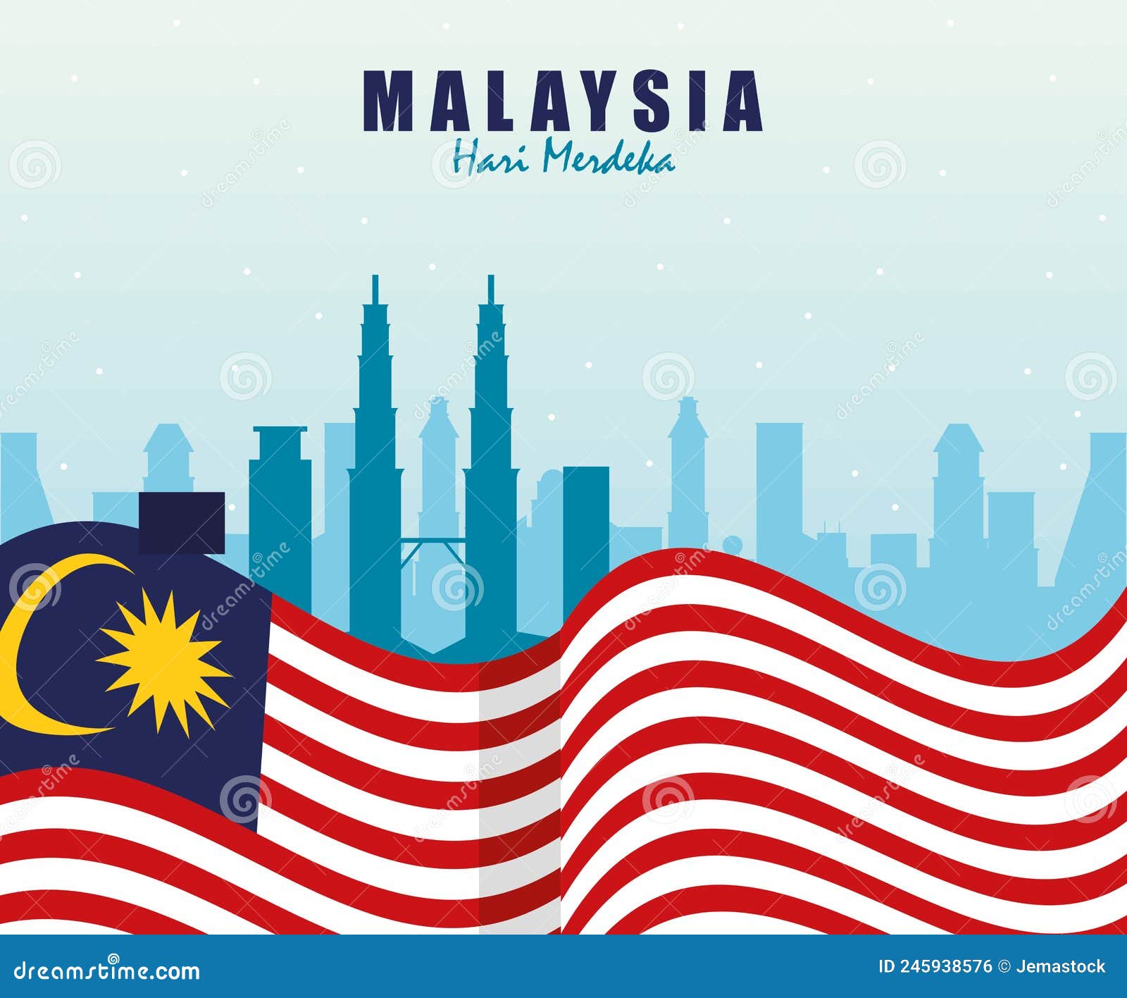 Malaysia Hari Merdeka Poster Vector Illustration | CartoonDealer.com ...