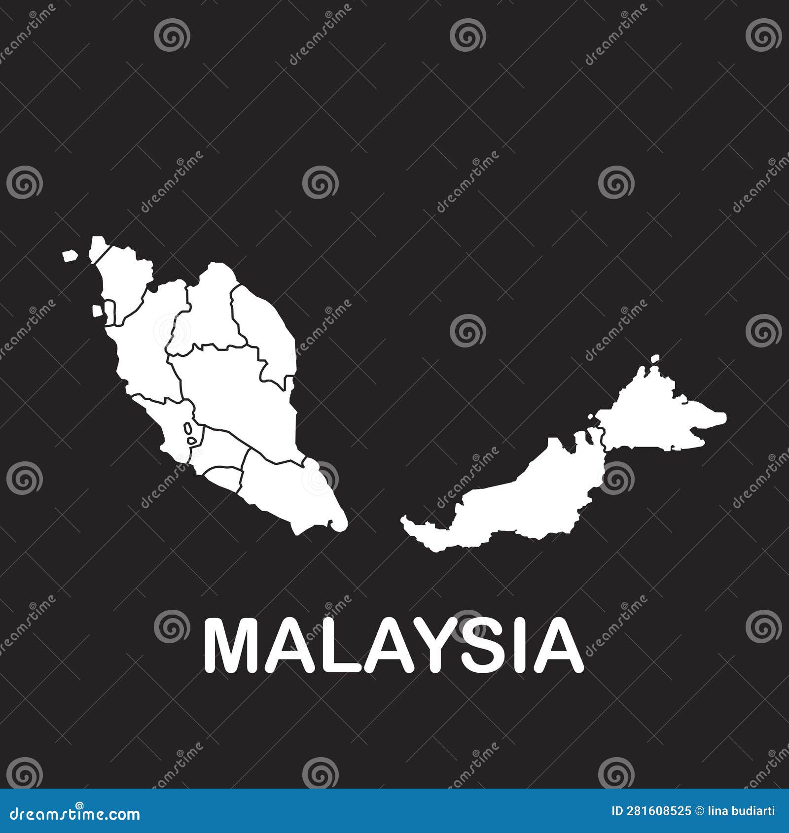 Malaysia map icon vector stock vector. Illustration of atlas - 281608525