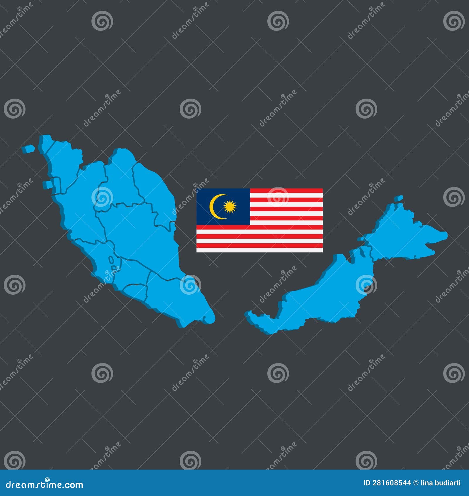 Malaysia map icon vector stock vector. Illustration of flat - 281608544