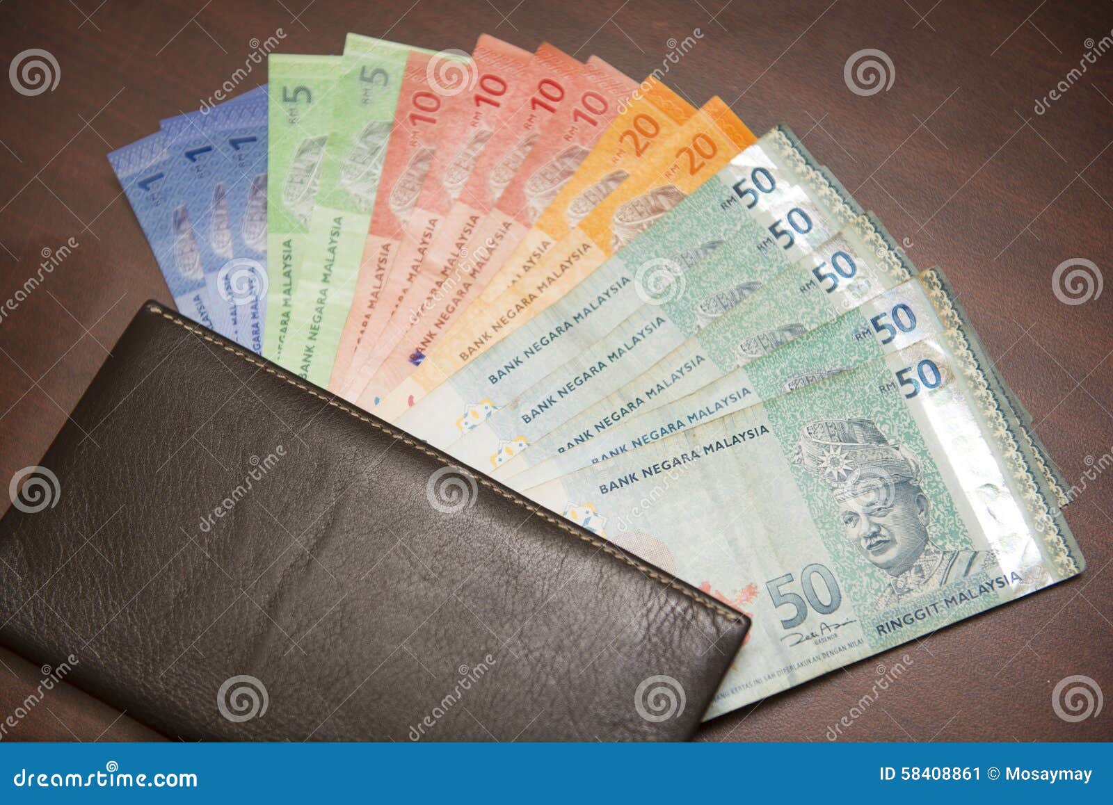 Malaysia Money And Passport On White Background. Close Up On Malaysia ...