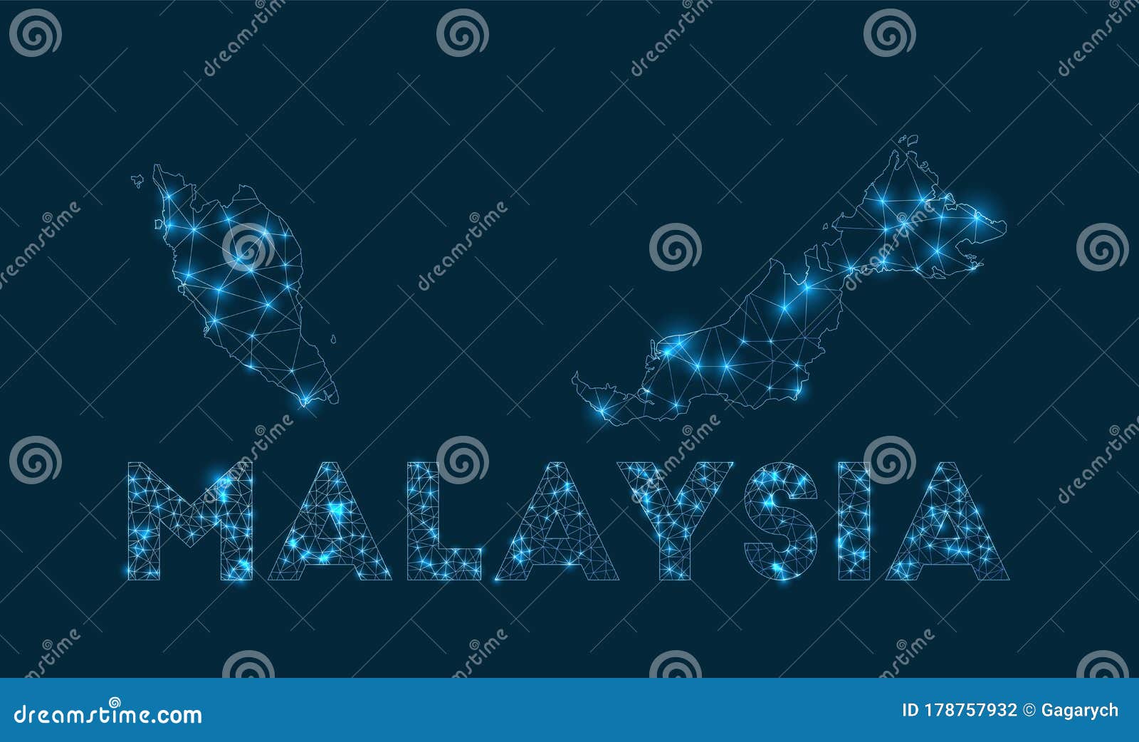 Malaysia network map. stock vector. Illustration of mesh - 178757932