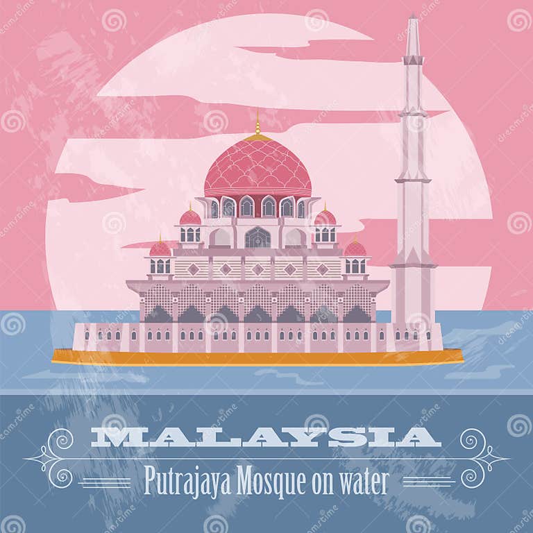 Malaysia. Retro Styled Image Stock Vector - Illustration of icon, putra ...