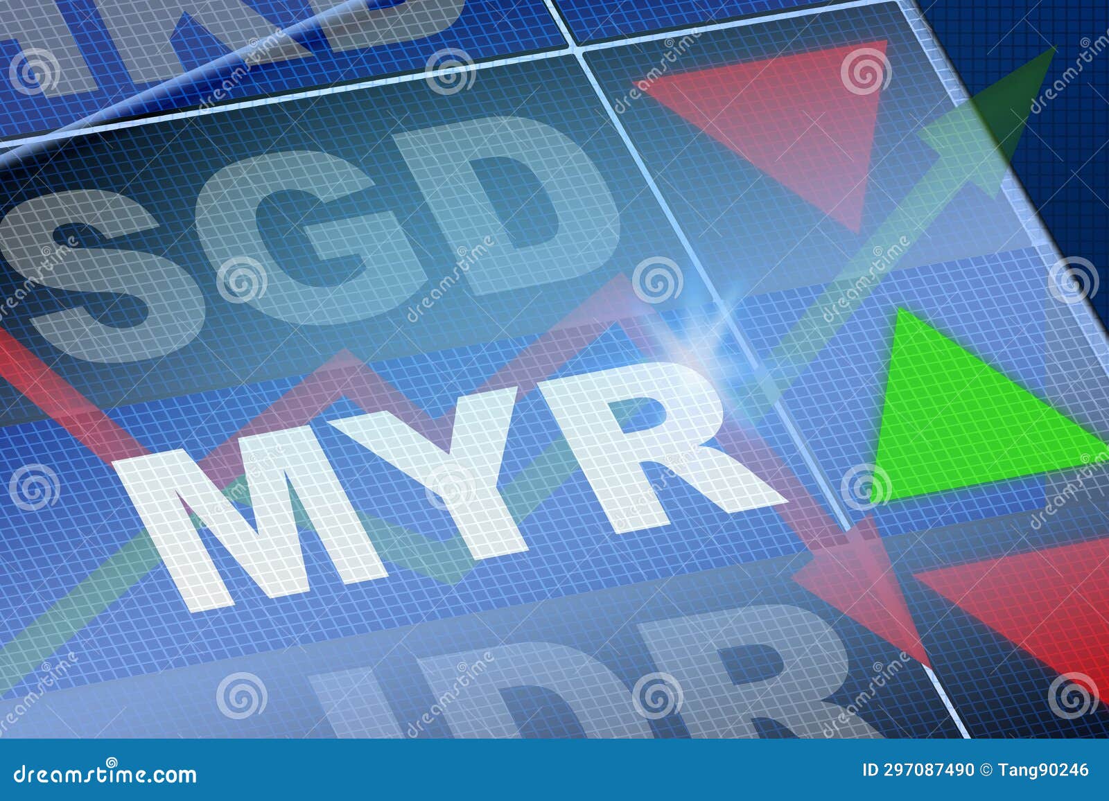 Malaysia Ringgit on the Display Board with Green Arrow Up Stock ...