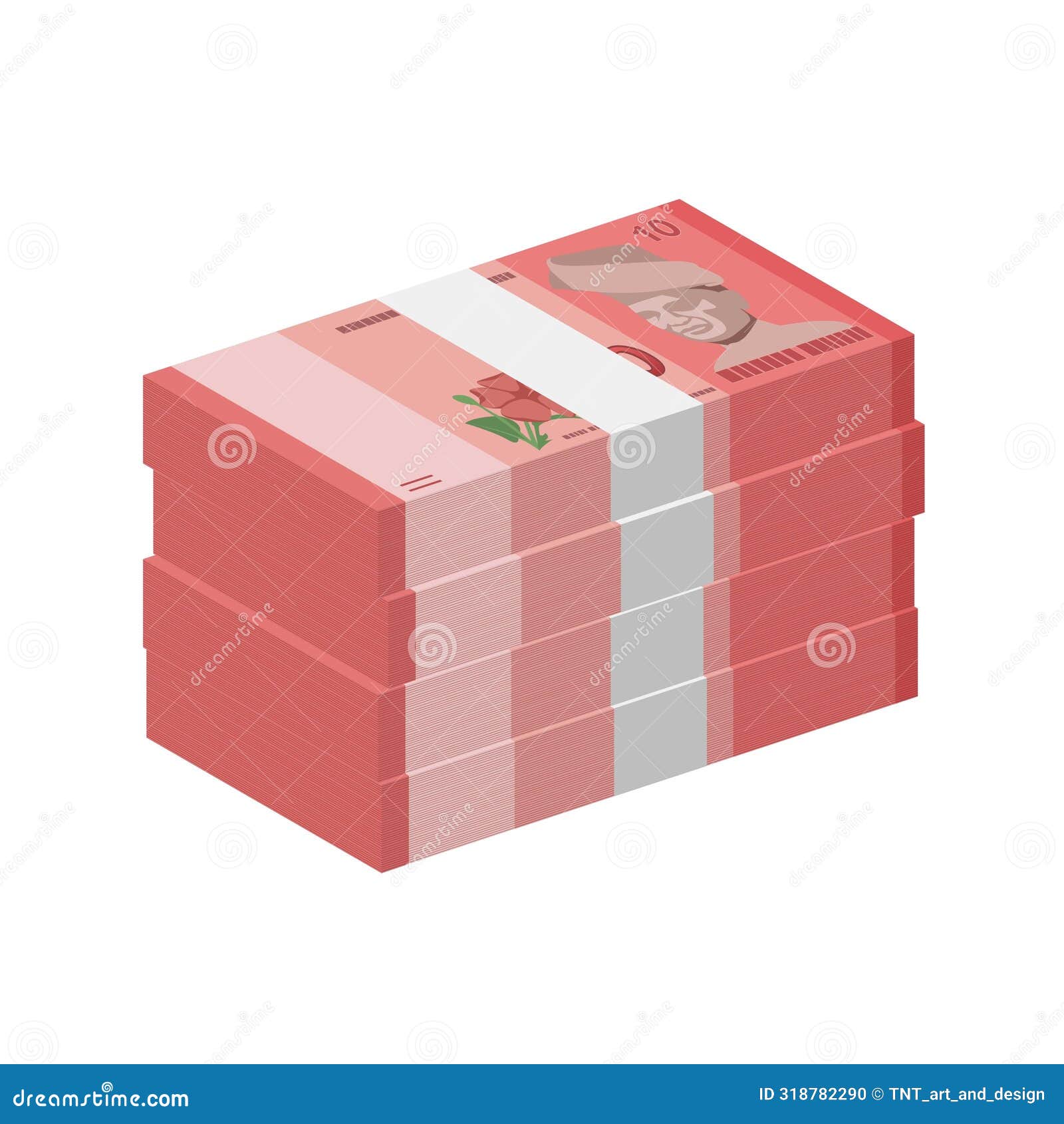 Malaysia Ringgit MYR Bundle Banknotes Paper Money Stack Cash RM10 Stock ...