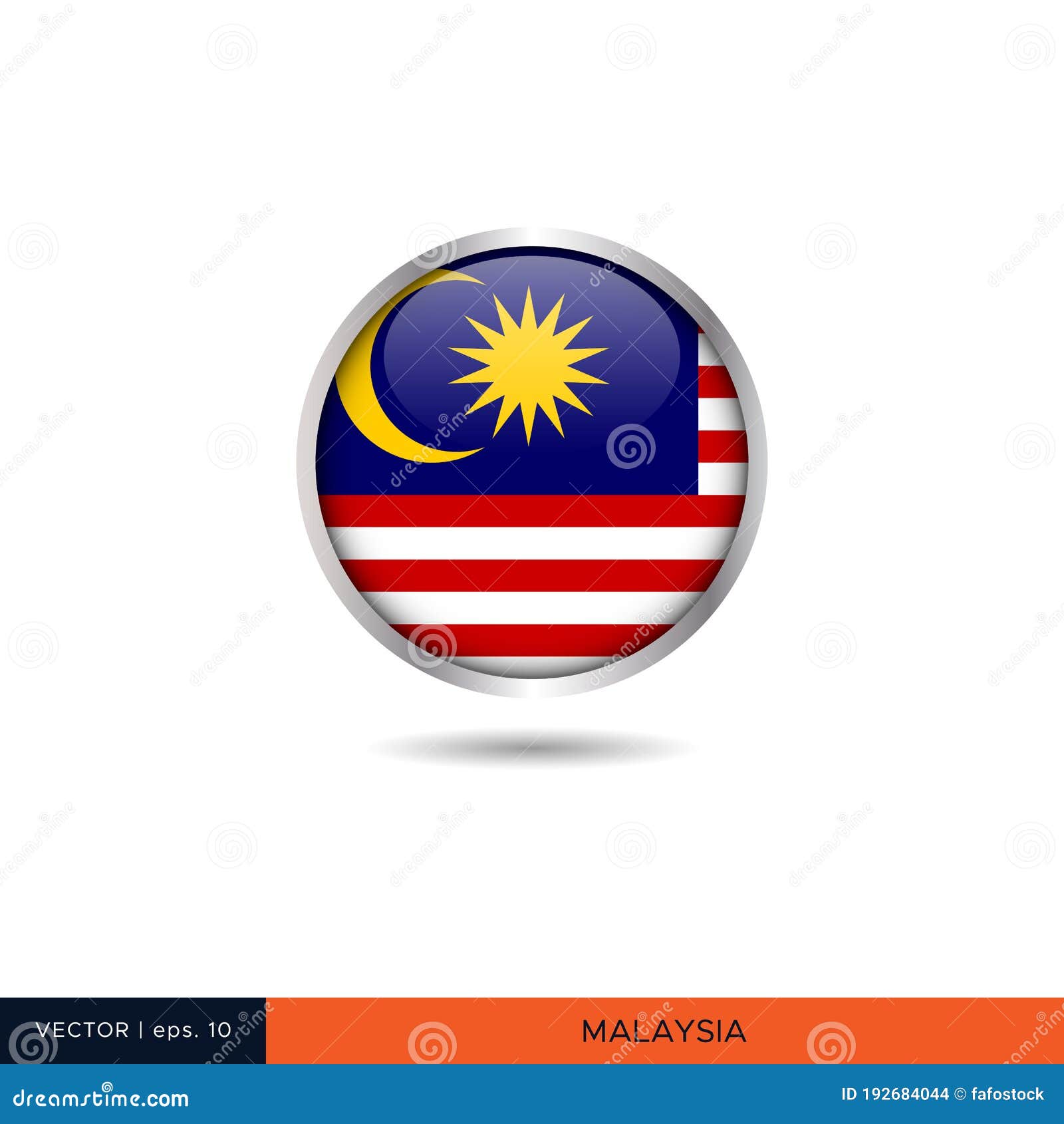 Malaysia Round Flag Vector Design. Stock Vector - Illustration of asia ...