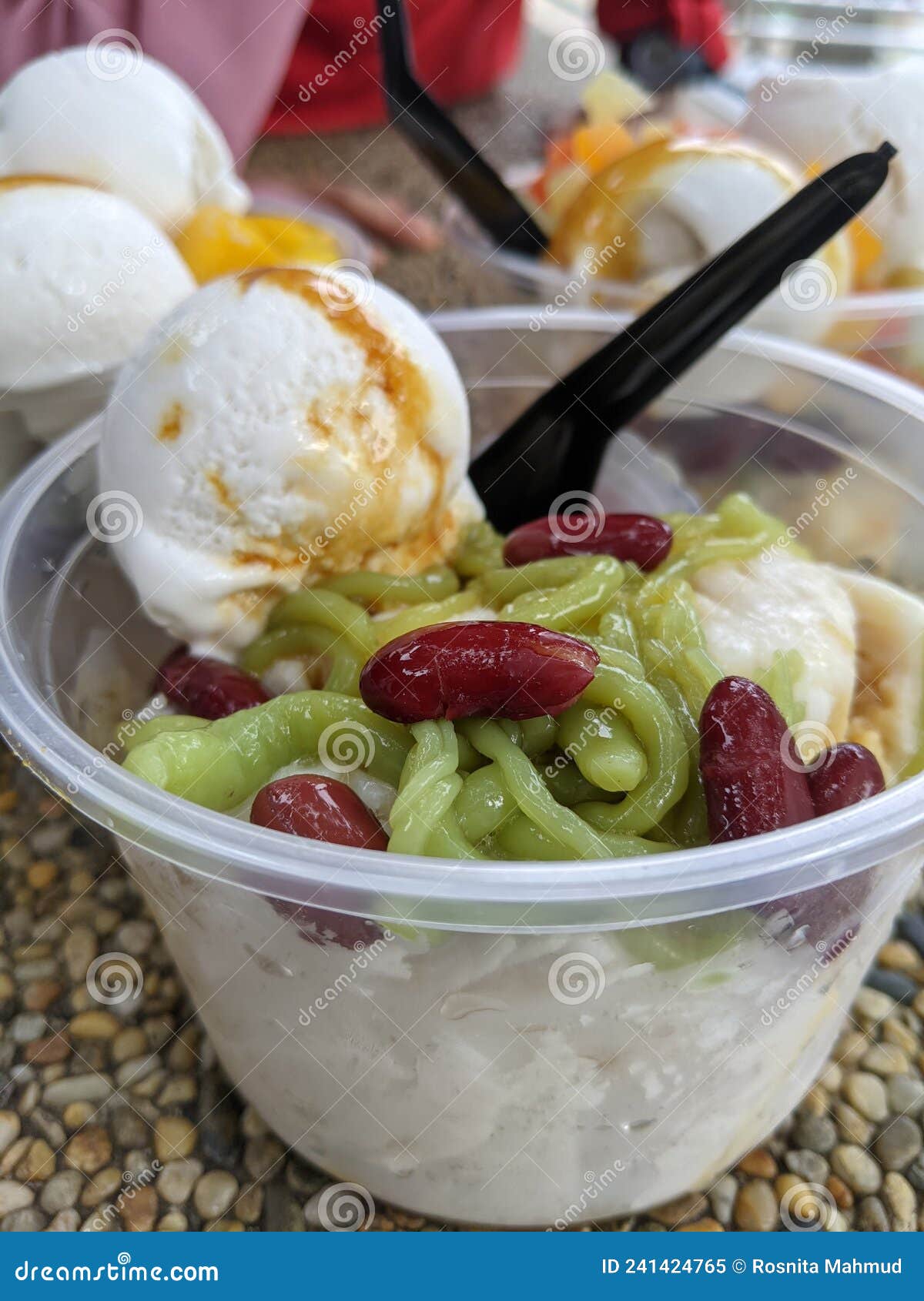 Malaysian Deasert Called Cendol with Ice Cream Stock Image - Image of ...