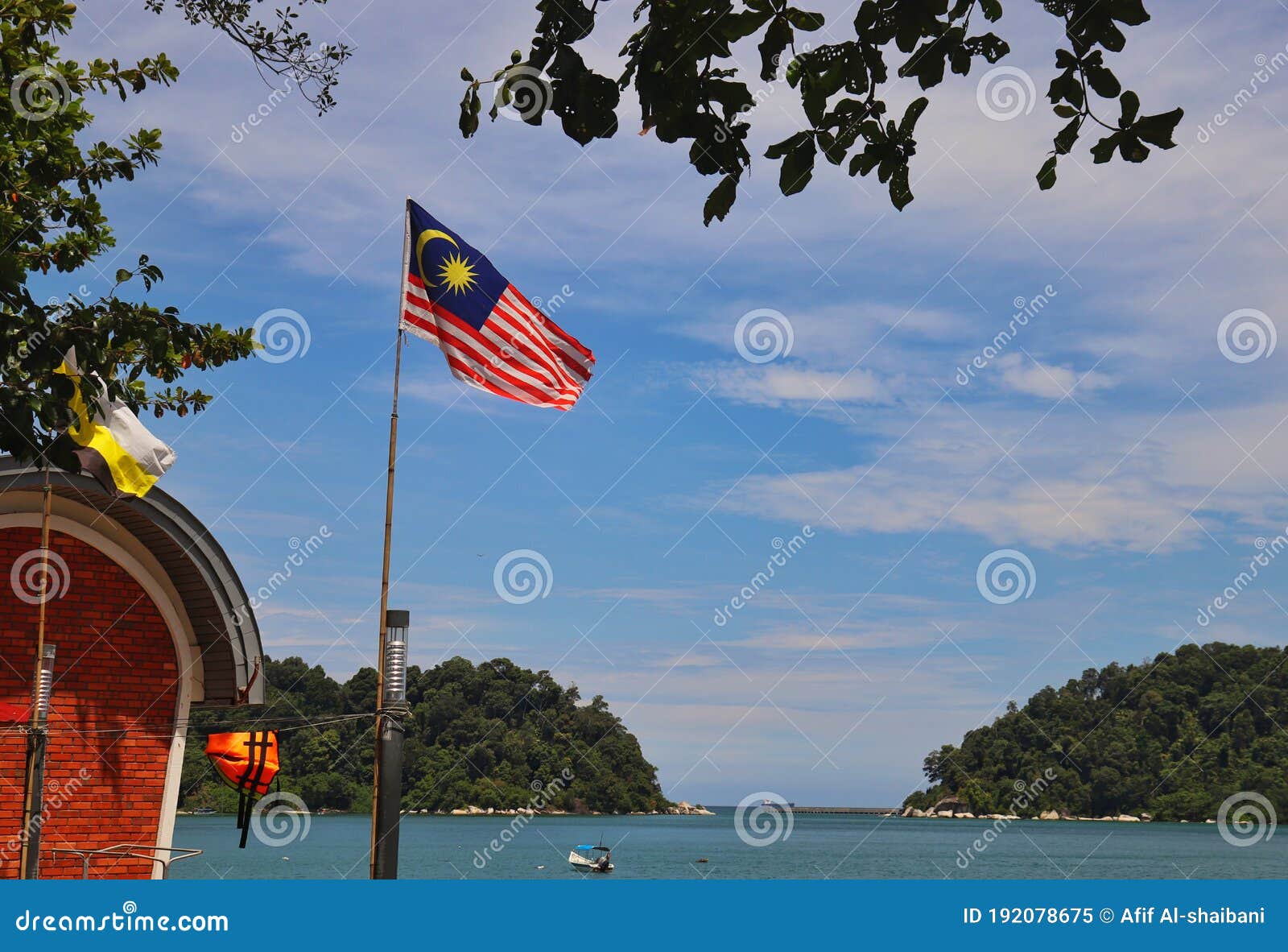 Malaysian Flag and Perak Flag in Pangkor Island Stock Image - Image of ...
