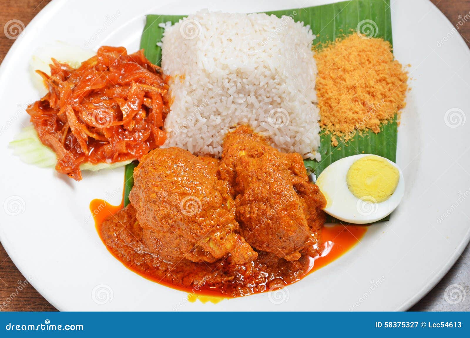 Malaysian rice dish stock image. Image of chicken, tasty - 58375327