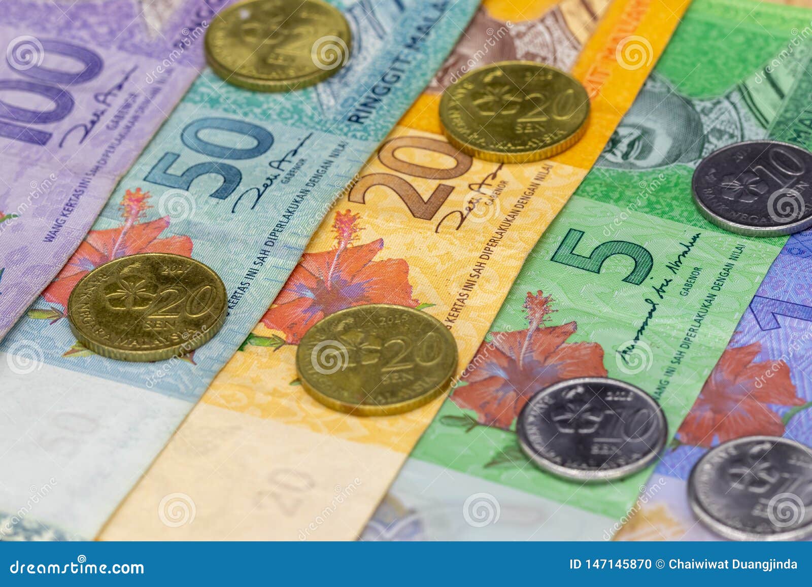 Malaysian Ringgit Banknotes Background Stock Photo - Image of blue ...