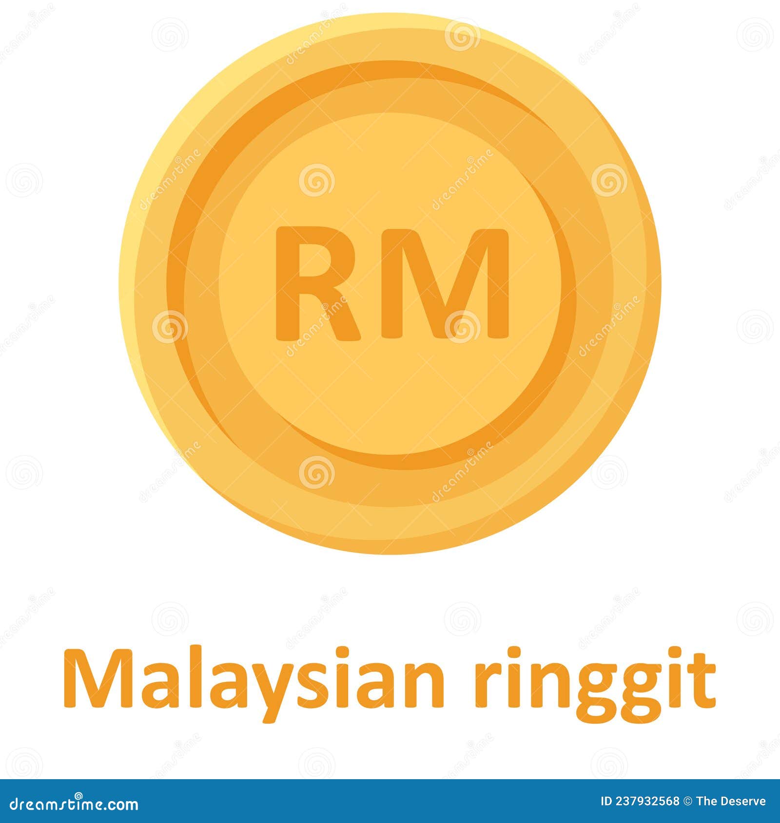 Malaysian Ringgit Coin Isolated Vector Icon Which Can Easily Modify or ...