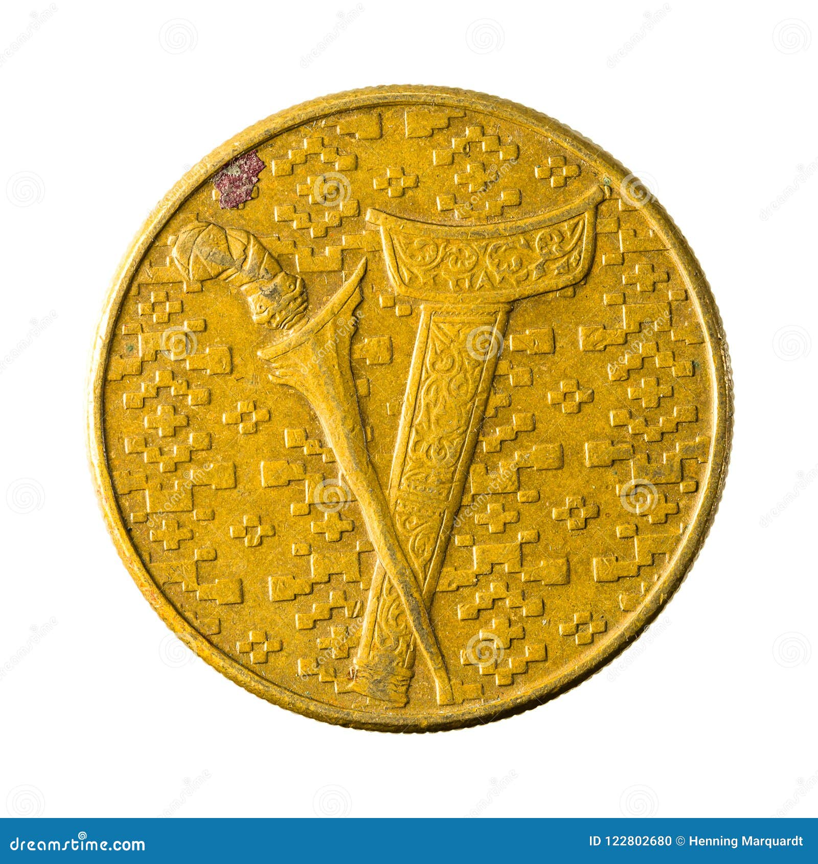 1 Malaysian Ringgit Coin 1991 Reverse Stock Photo - Image of finance ...