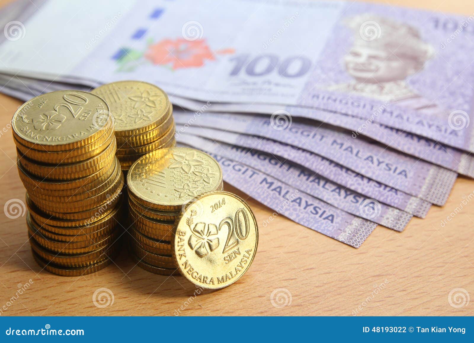 Malaysian Ringgit Coins and Bank Notes Stock Photo - Image of malaysian ...