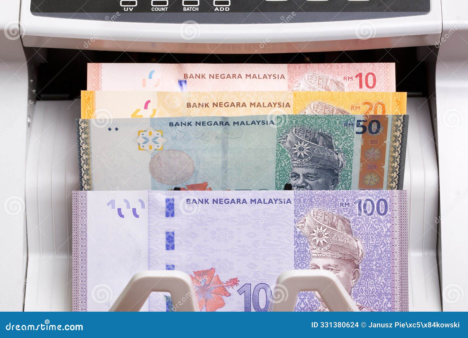 Malaysian Ringgit in the Counting Machine Stock Photo - Image of count ...