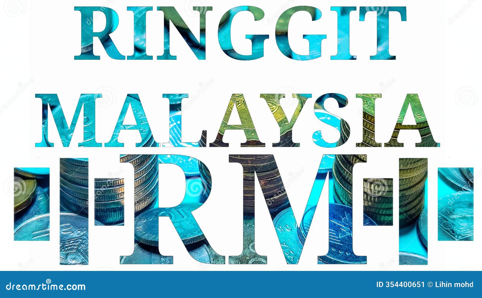 Malaysian RINGGIT Inscription from a Picture of a Malaysian Coin with a ...