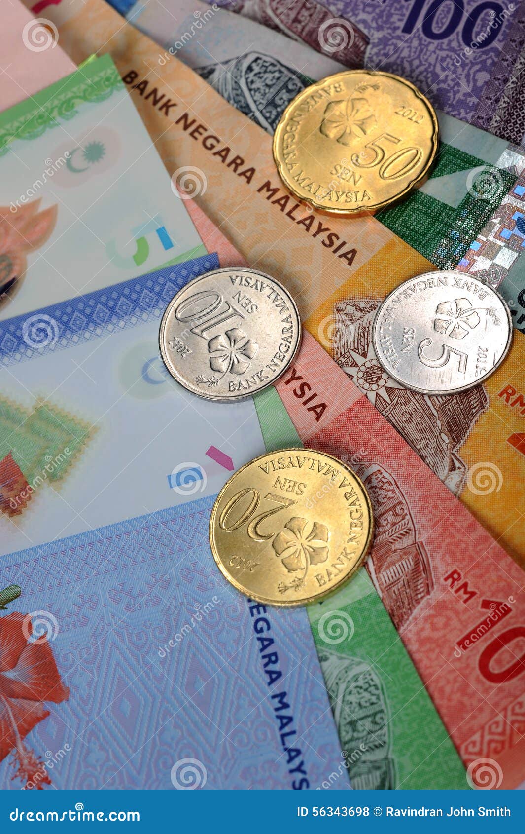 Malaysian Ringgit Money On Top Of Check On White Background Royalty ...