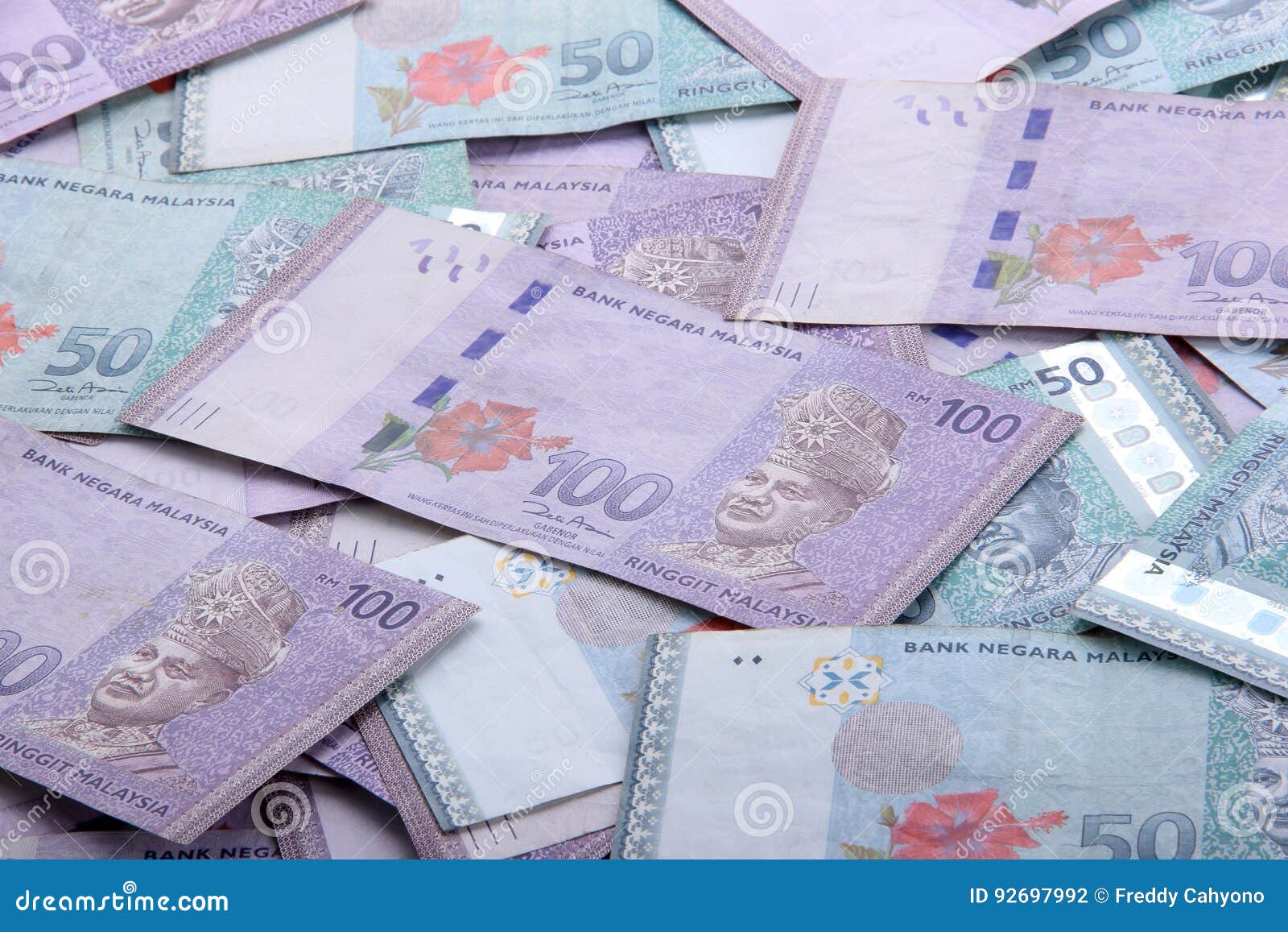 Malaysian Ringgit Money On Top Of Check On White Background Royalty ...