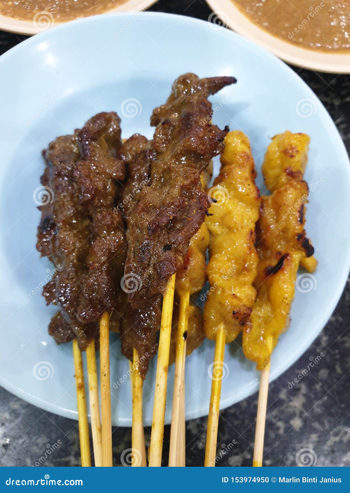 Malaysian Satay Top View. Served during Special Occasion Stock Photo ...