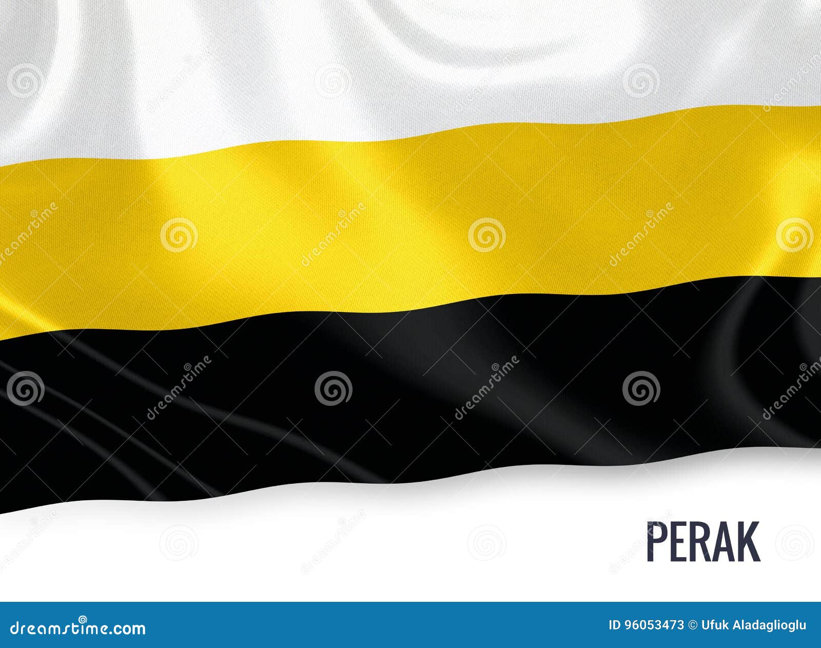 Malaysian State Perak Flag. Stock Illustration - Illustration of flag ...