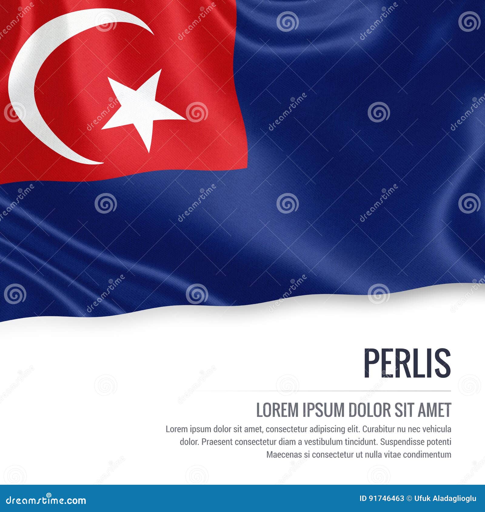 Malaysian State Perlis Flag. Stock Illustration - Illustration of glory ...