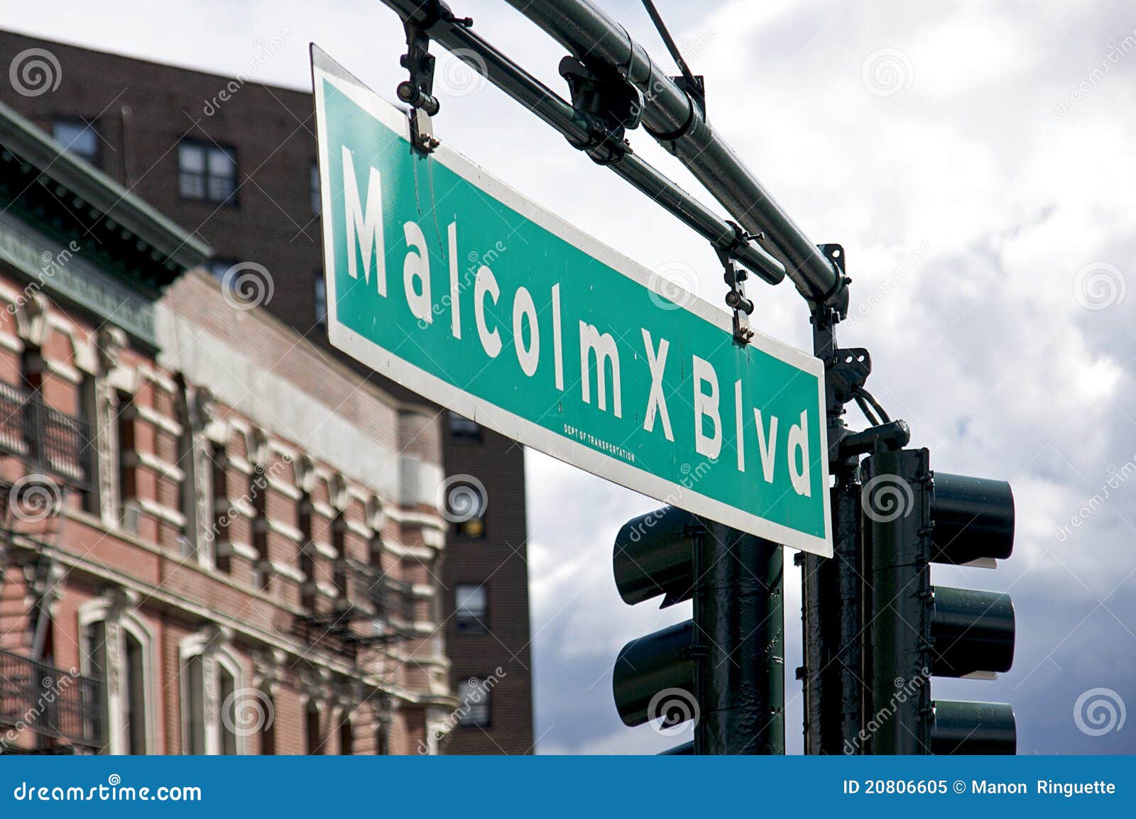 Malcolm X Blvd - Harlem, New York City Stock Image - Image of sign ...