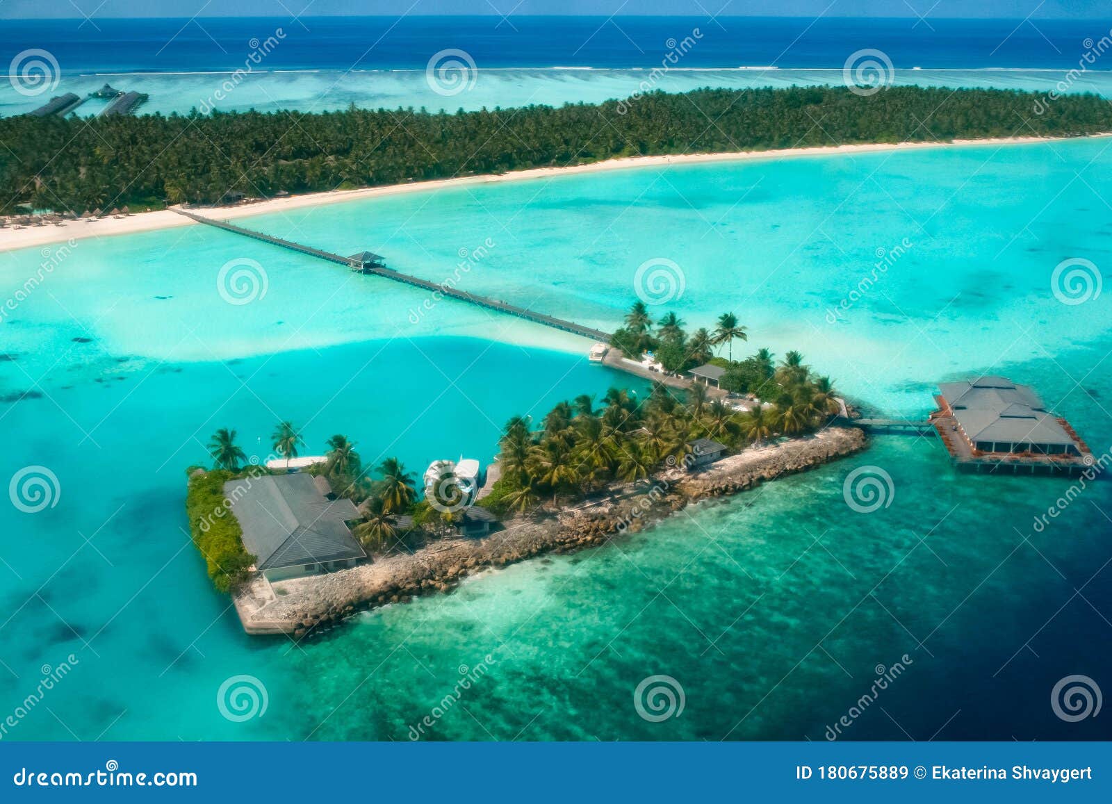 Maldives Aerial View of Island Stock Image - Image of turquoise, view ...