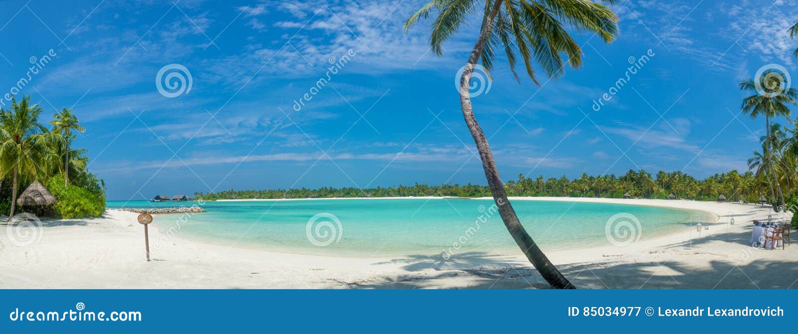 Maldives Beautiful Beach Landscape Panoramic View Stock Image - Image ...