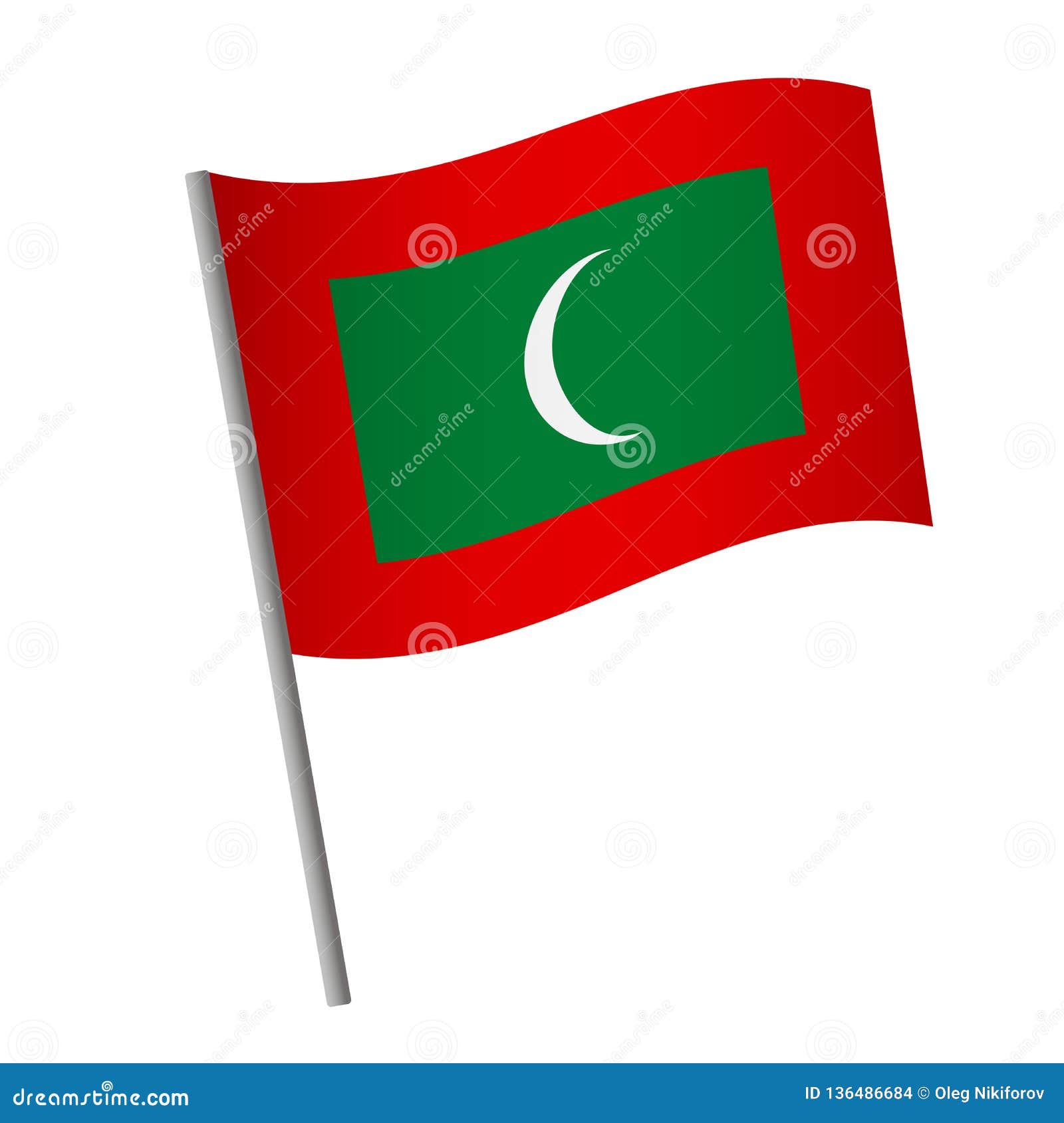 Maldives flag icon stock illustration. Illustration of vector - 136486684
