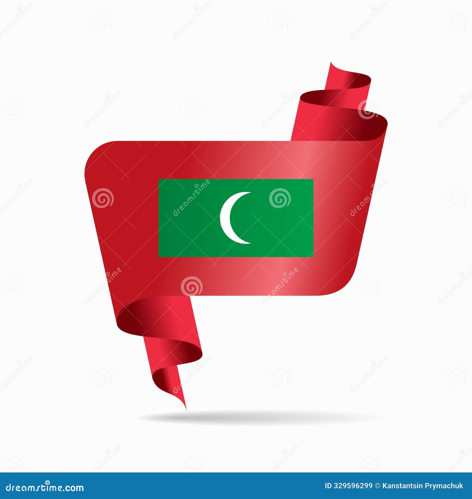 Maldives Flag Wavy Ribbon Background. Vector Illustration. Stock Vector ...