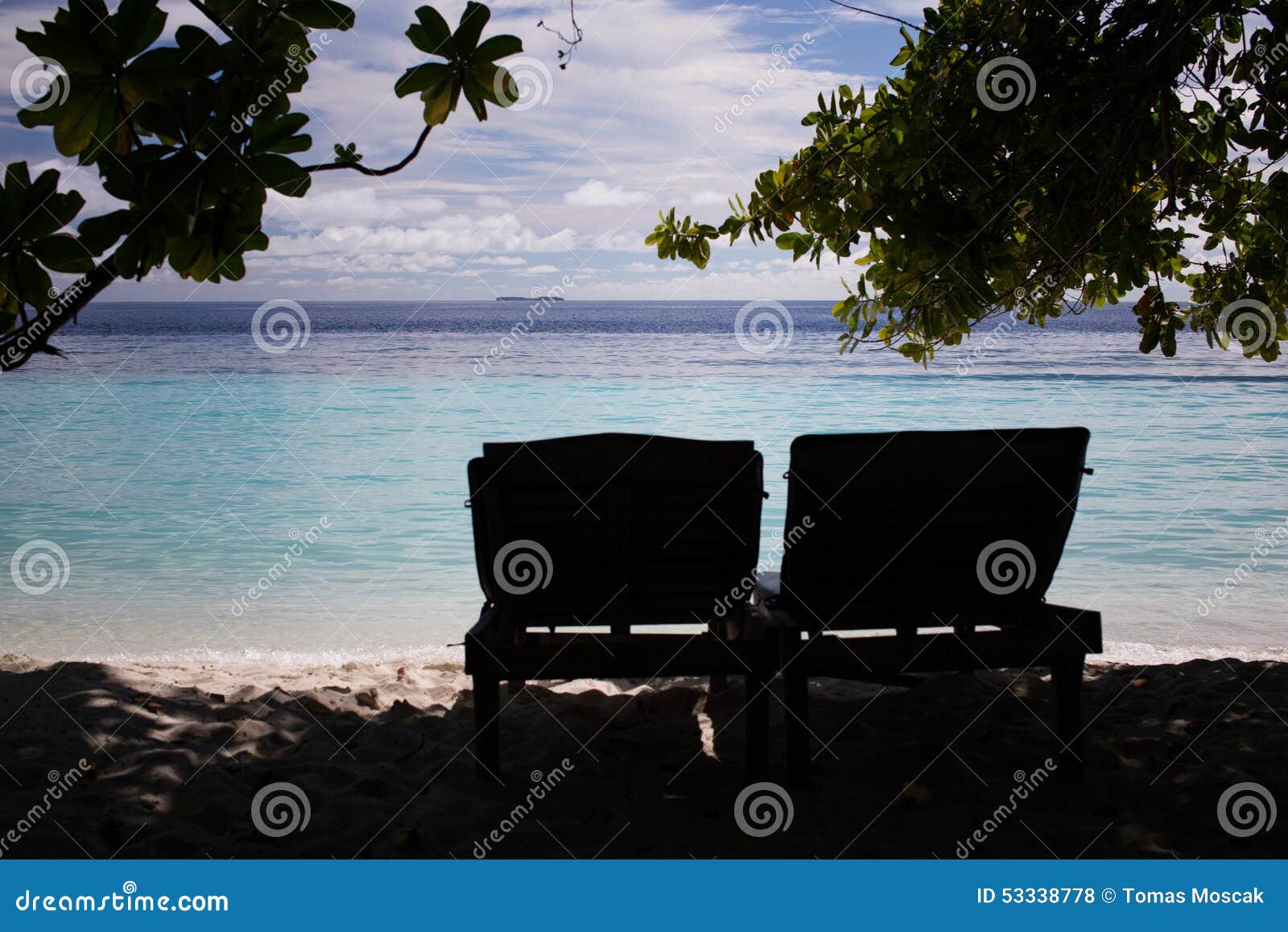 Maldives relax stock photo. Image of lounger, tree, deck - 53338778