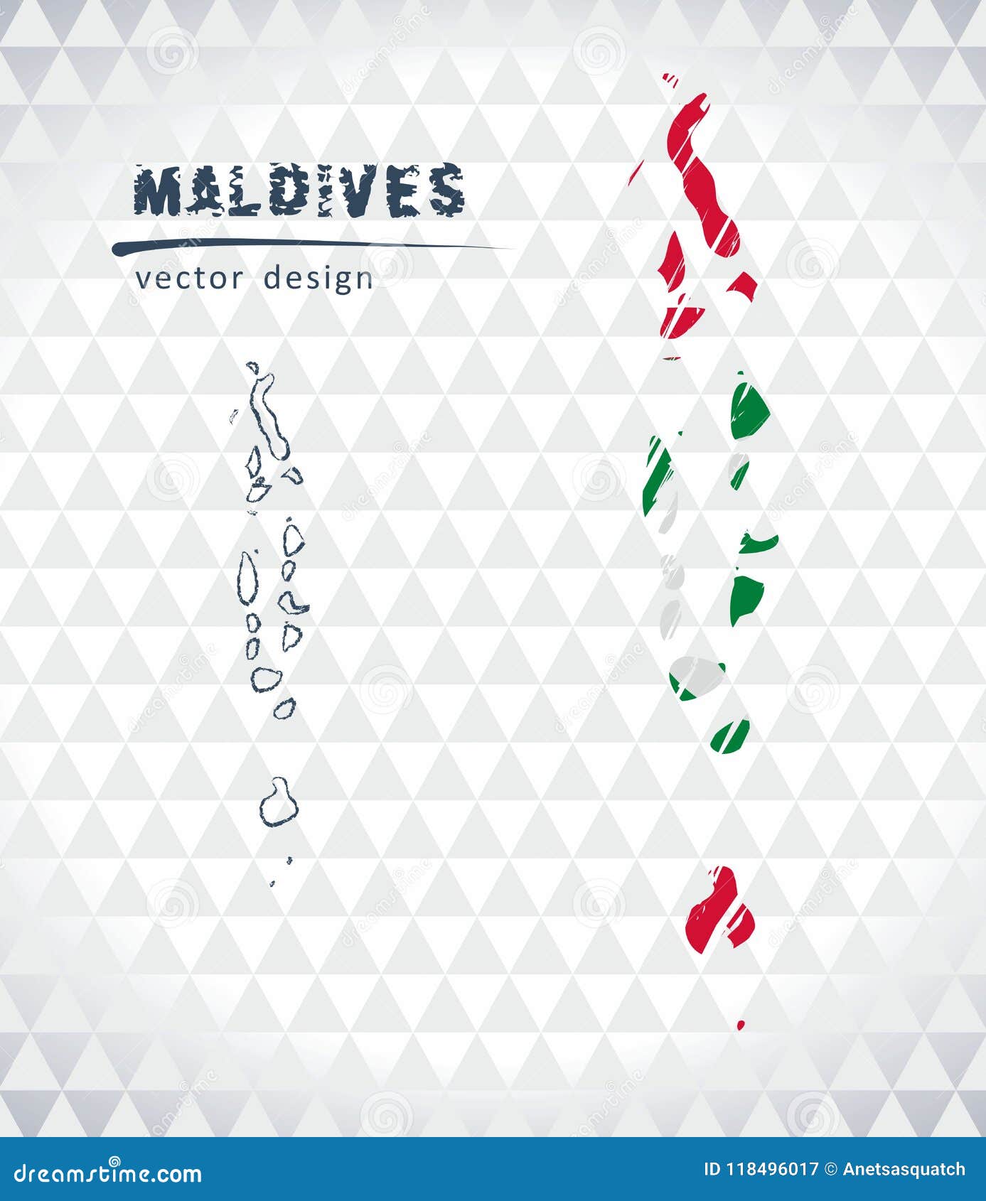 Maldives Vector Map with Flag Inside Isolated on a White Background ...