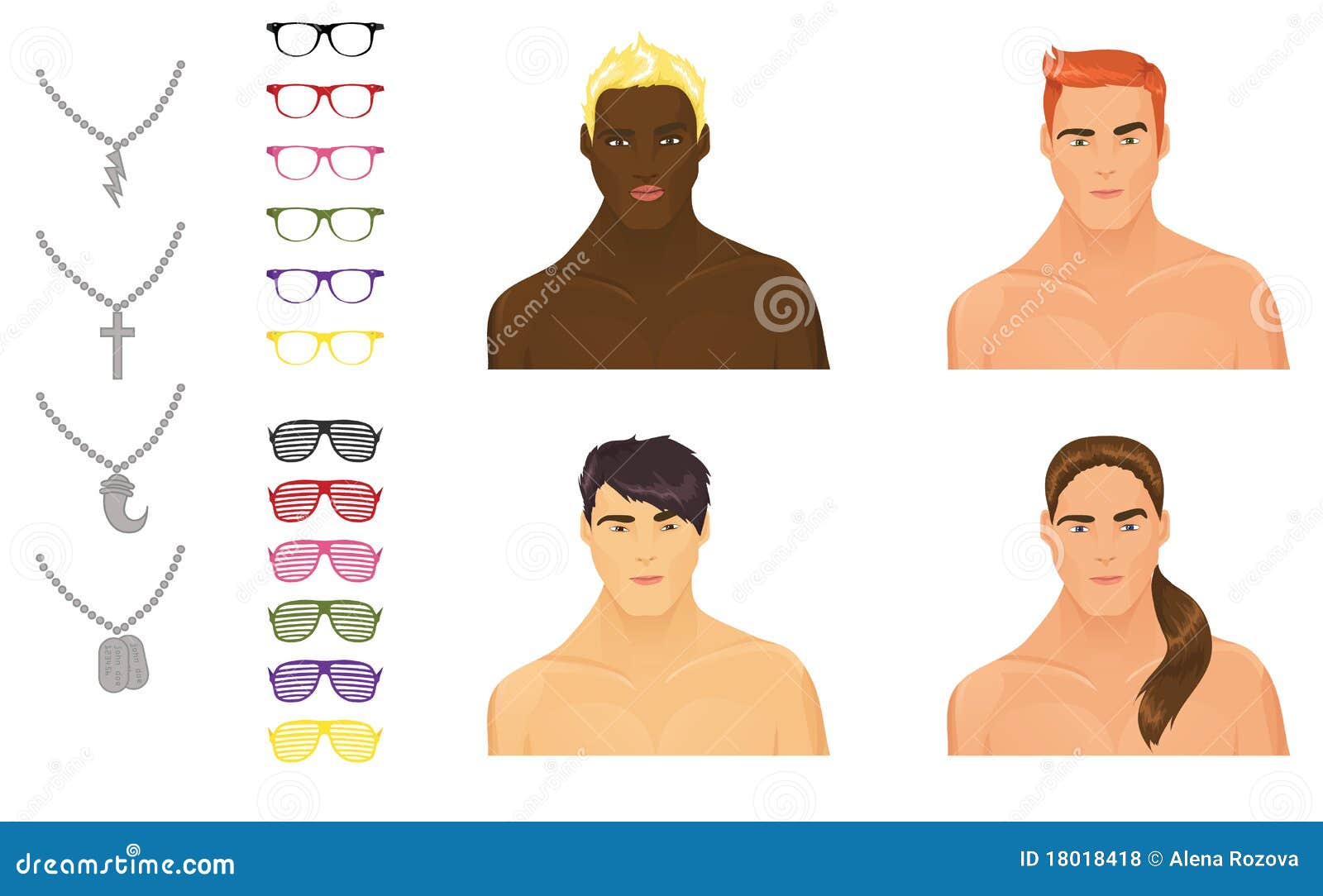 Male accessories stock vector. Illustration of necklace - 18018418